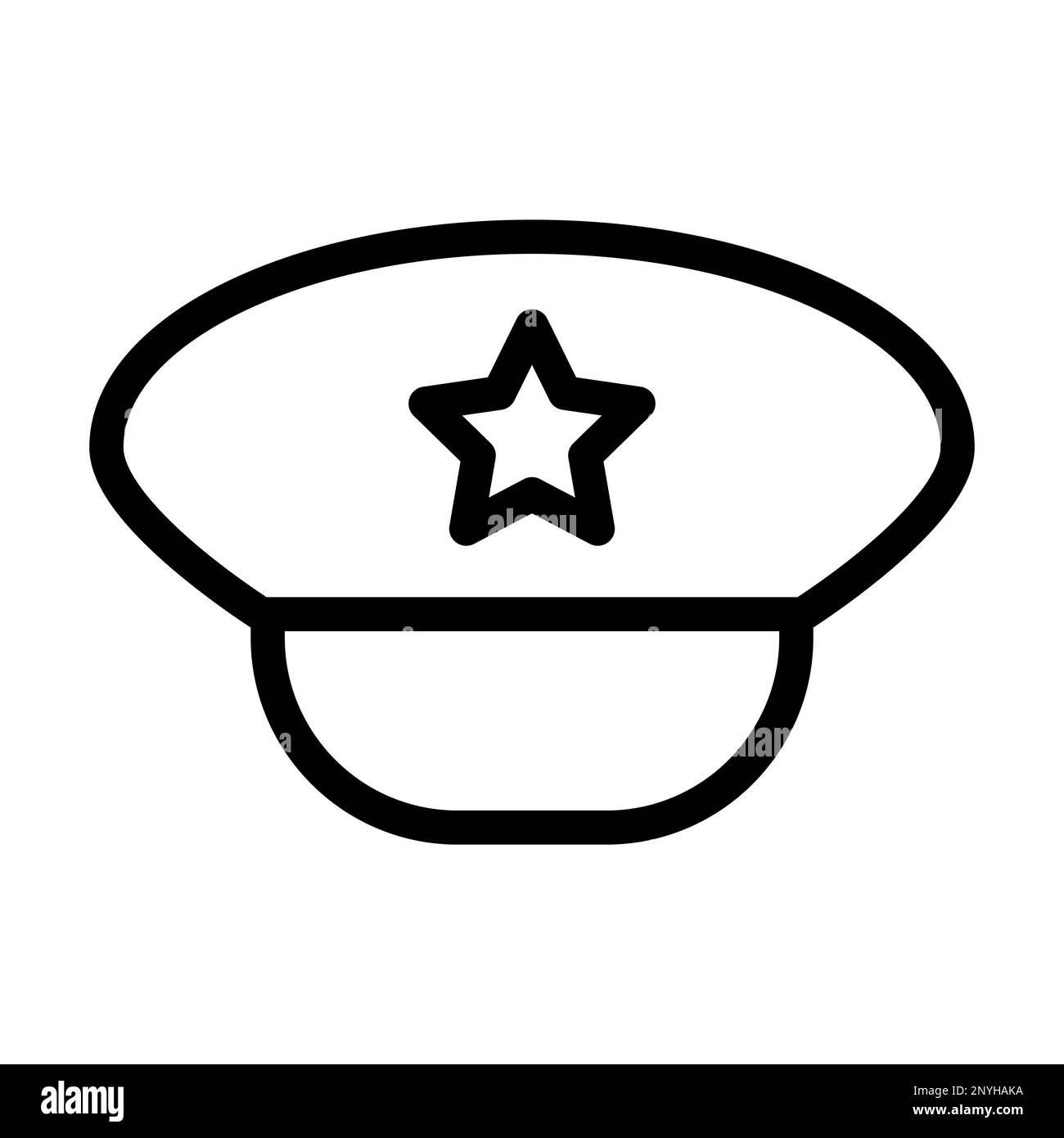 Military Hat Thick Line Icon Stock Photo - Alamy