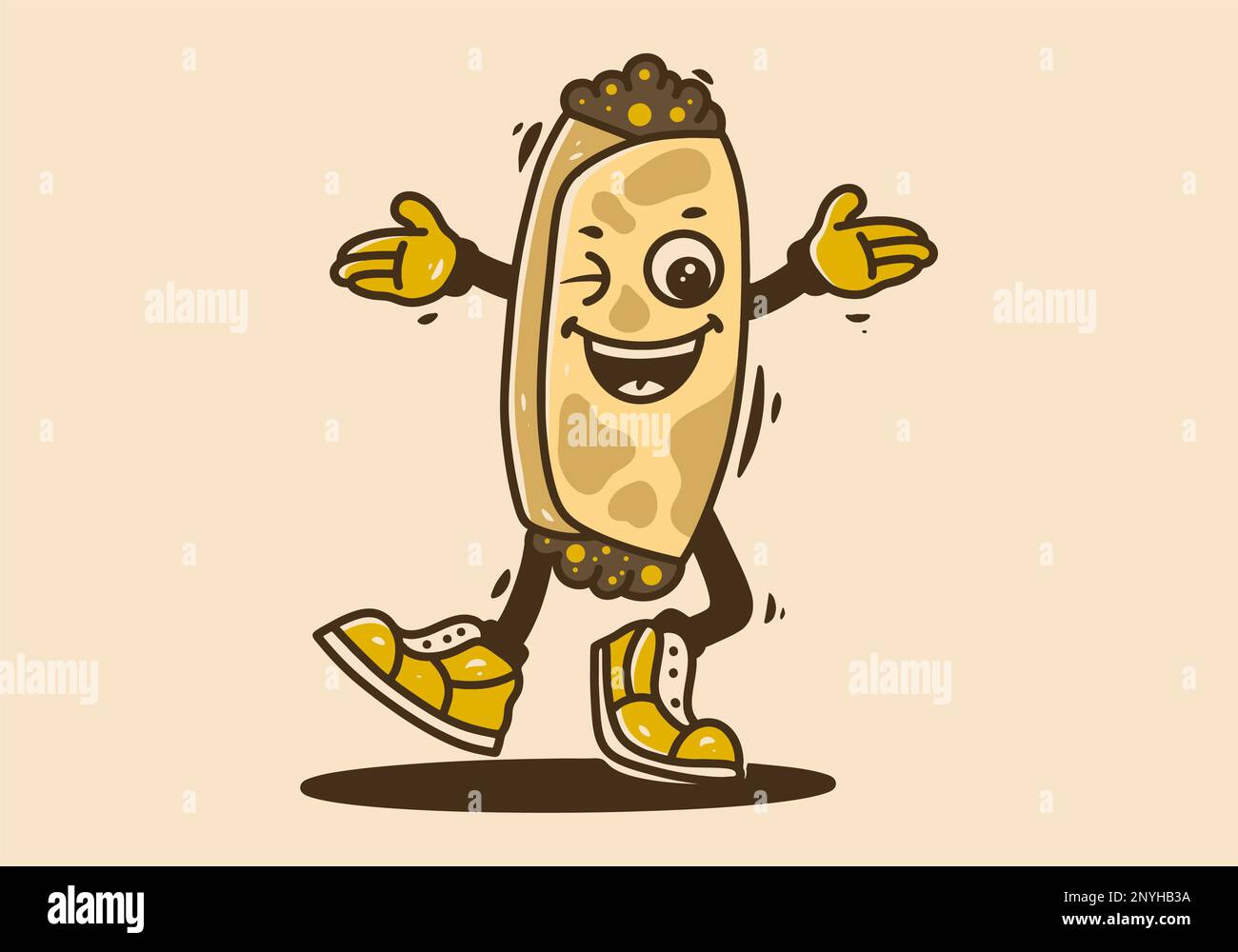 Mascot character design of mexican food Enchiladas with happy face ...