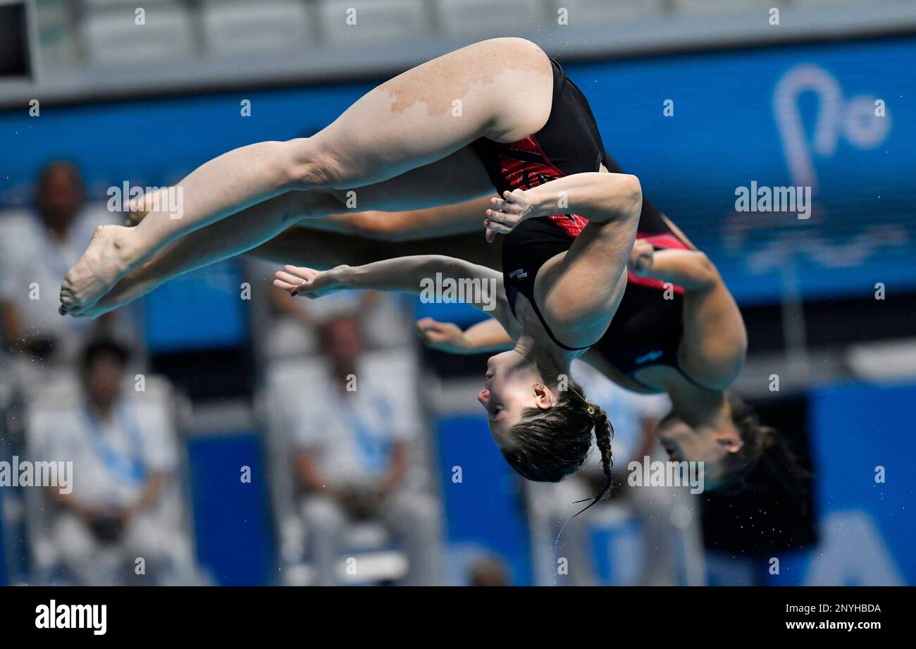 Vivian Barth and Jessica-Floriane Favre of Switzerland compete in women ...