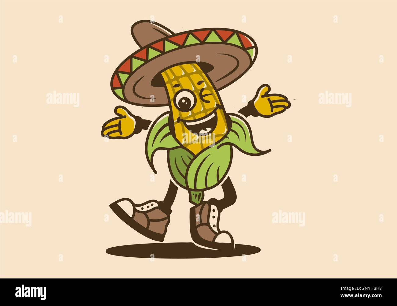 Mascot character design of mexican food elotes with happy face Stock ...