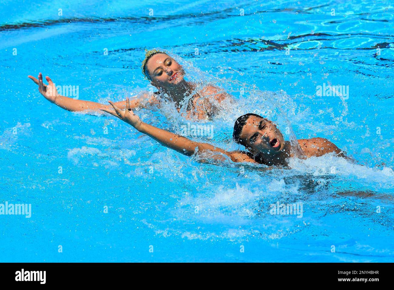 Renan Souza and Giovana Stephan of Brazil perform in the synchronized ...
