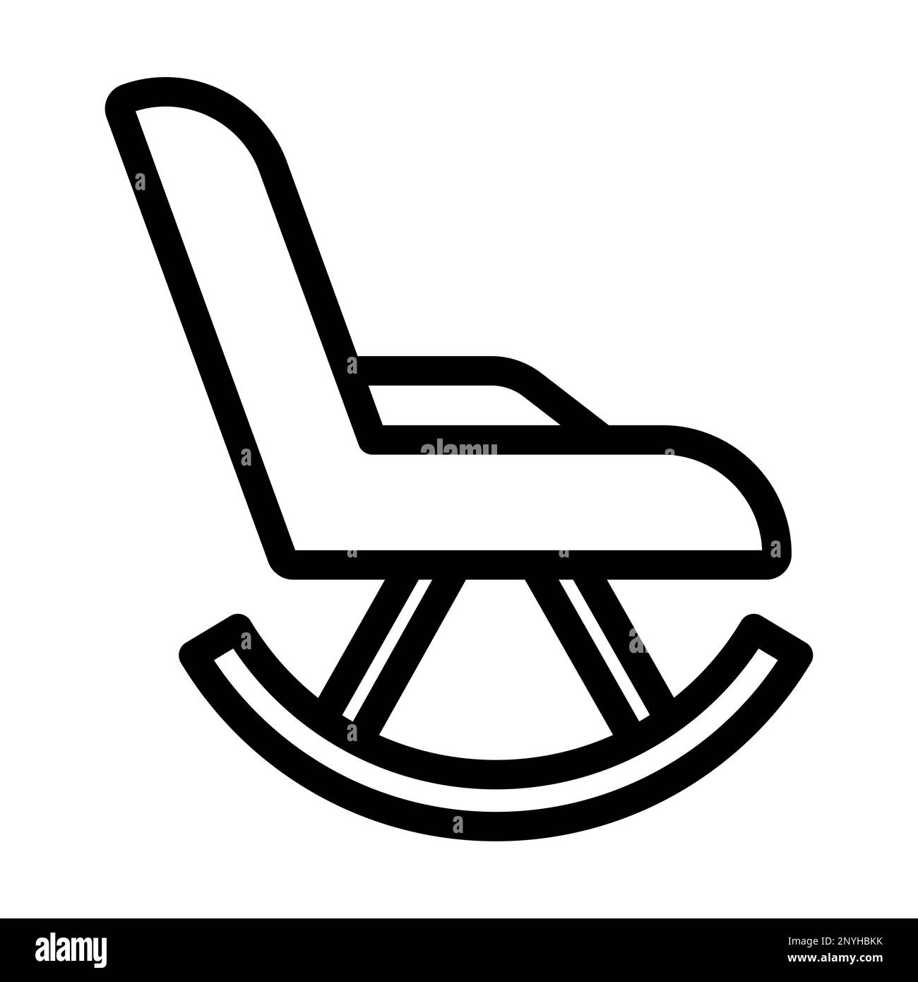Rocking Chair Thick Line Icon Stock Photo - Alamy