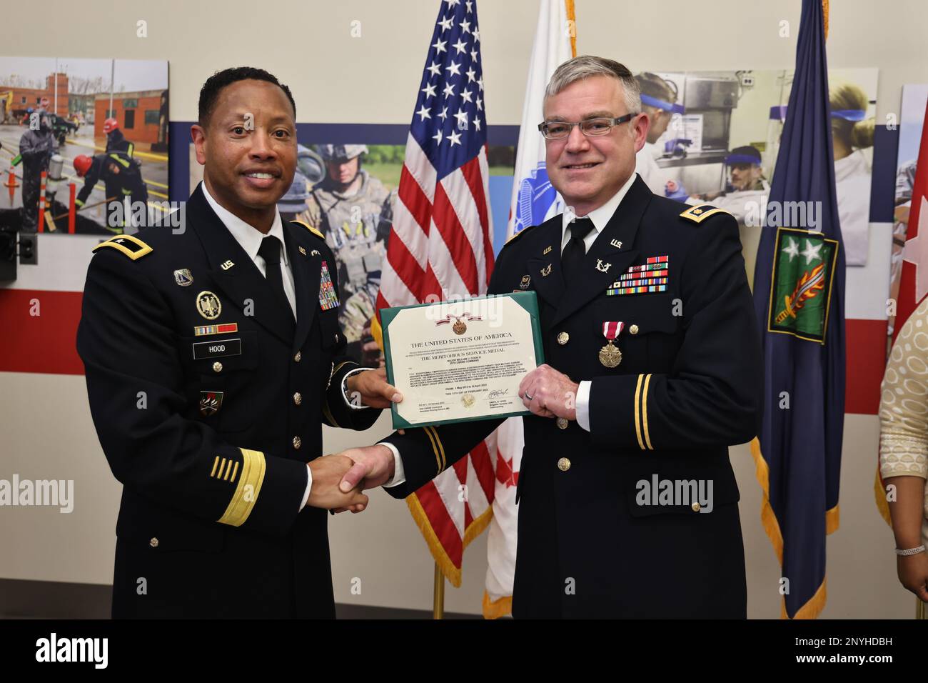 Brig. Gen. Daryl O. Hood (left), the commanding general of the 20th Chemical, Biological ...
