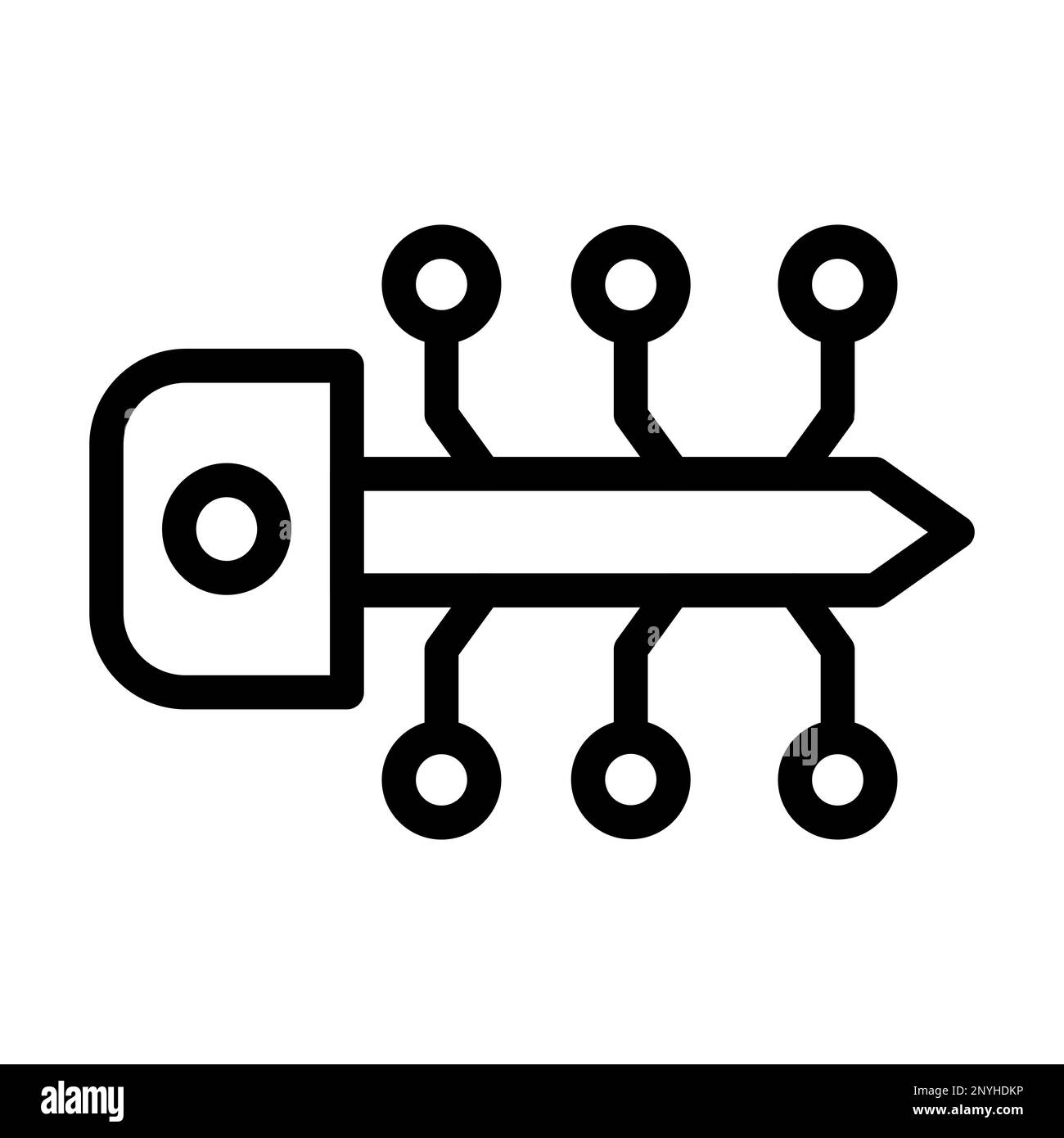 Digital Key Thick Line Icon Stock Photo - Alamy