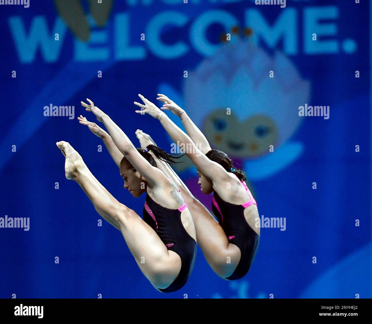 Carolina Murillo Urrea and Daniela Zapata Correa of Colombia compete in ...