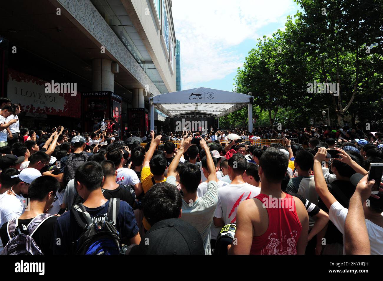 Chinese fans are pictured at a fan meeting event during NBA star Dwyane ...