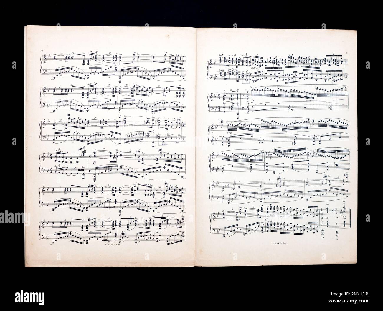 Vintage sheet music "10 preludes pour piano. Op.23 №2 B-dur" by Sergei ...
