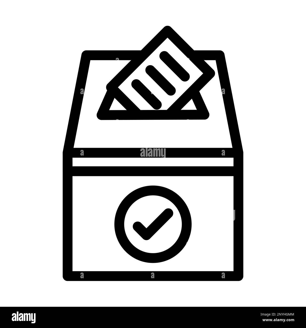 Voting Box Thick Line Icon Stock Photo - Alamy