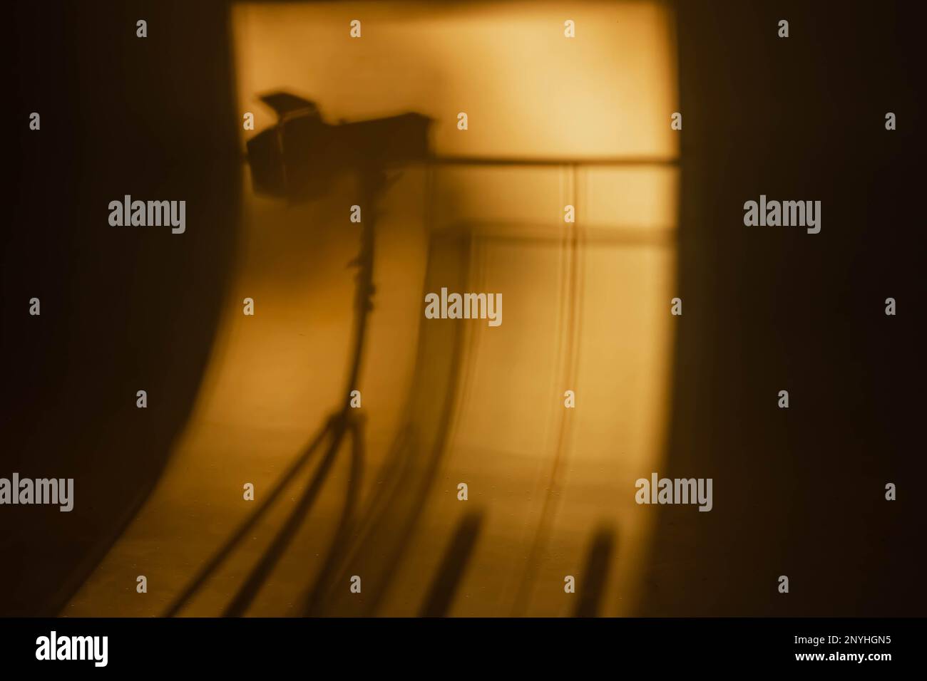 Halogen spotlight with fresnel lenses. Shooting in the studio Stock ...