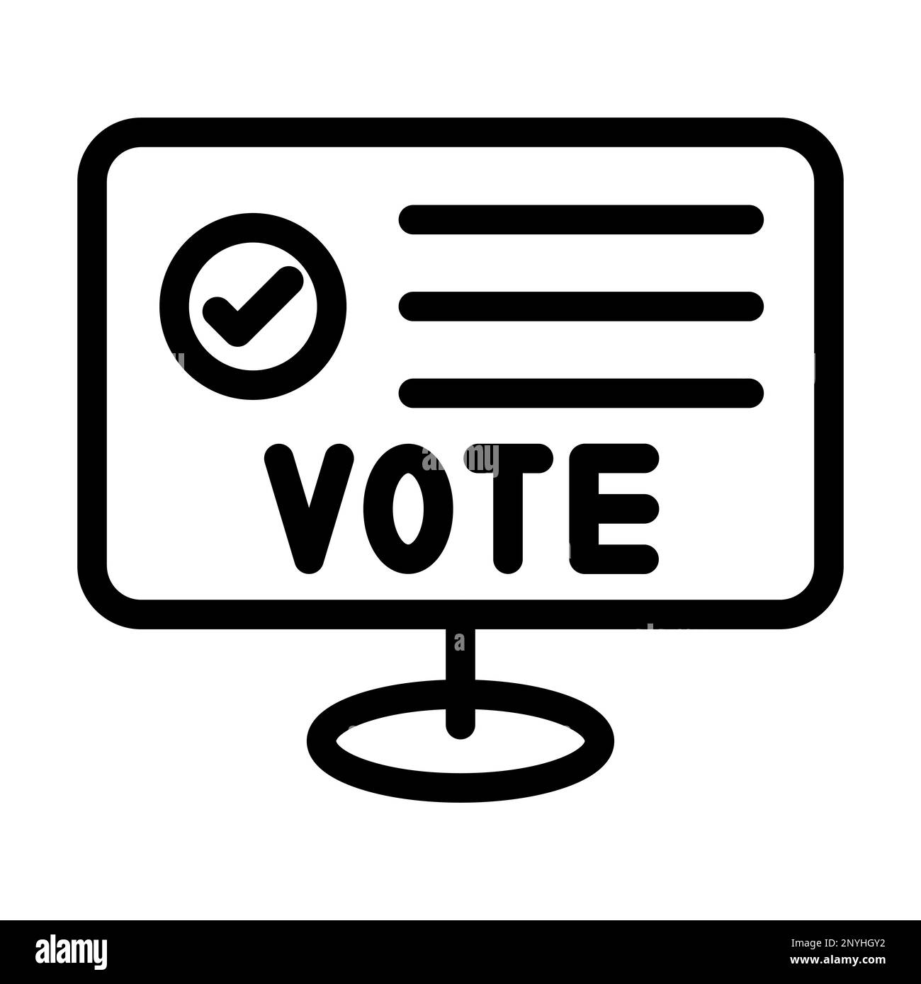 Online Voting Thick Line Icon Stock Photo - Alamy