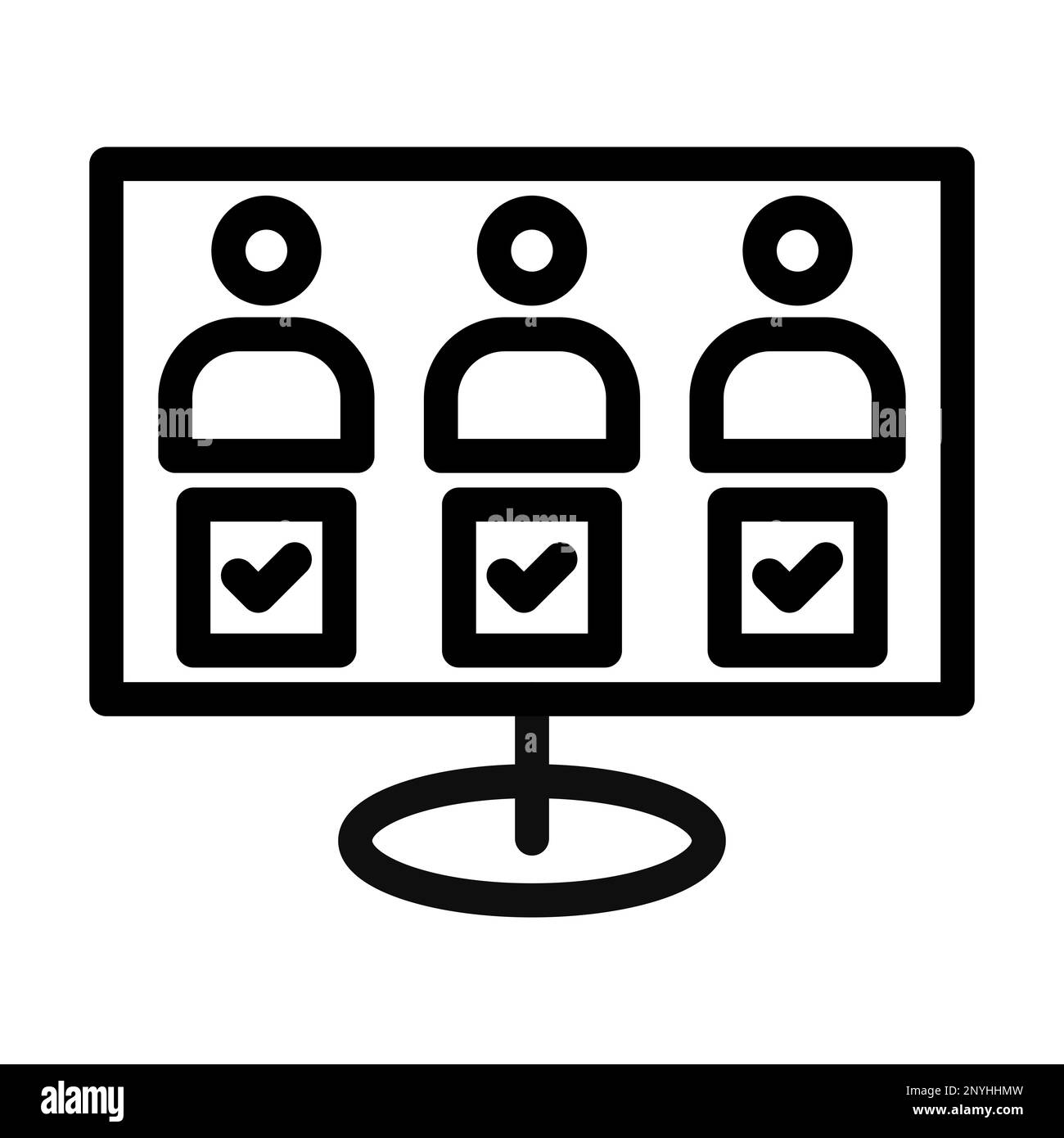 Electronic Voting Thick Line Icon Stock Photo - Alamy