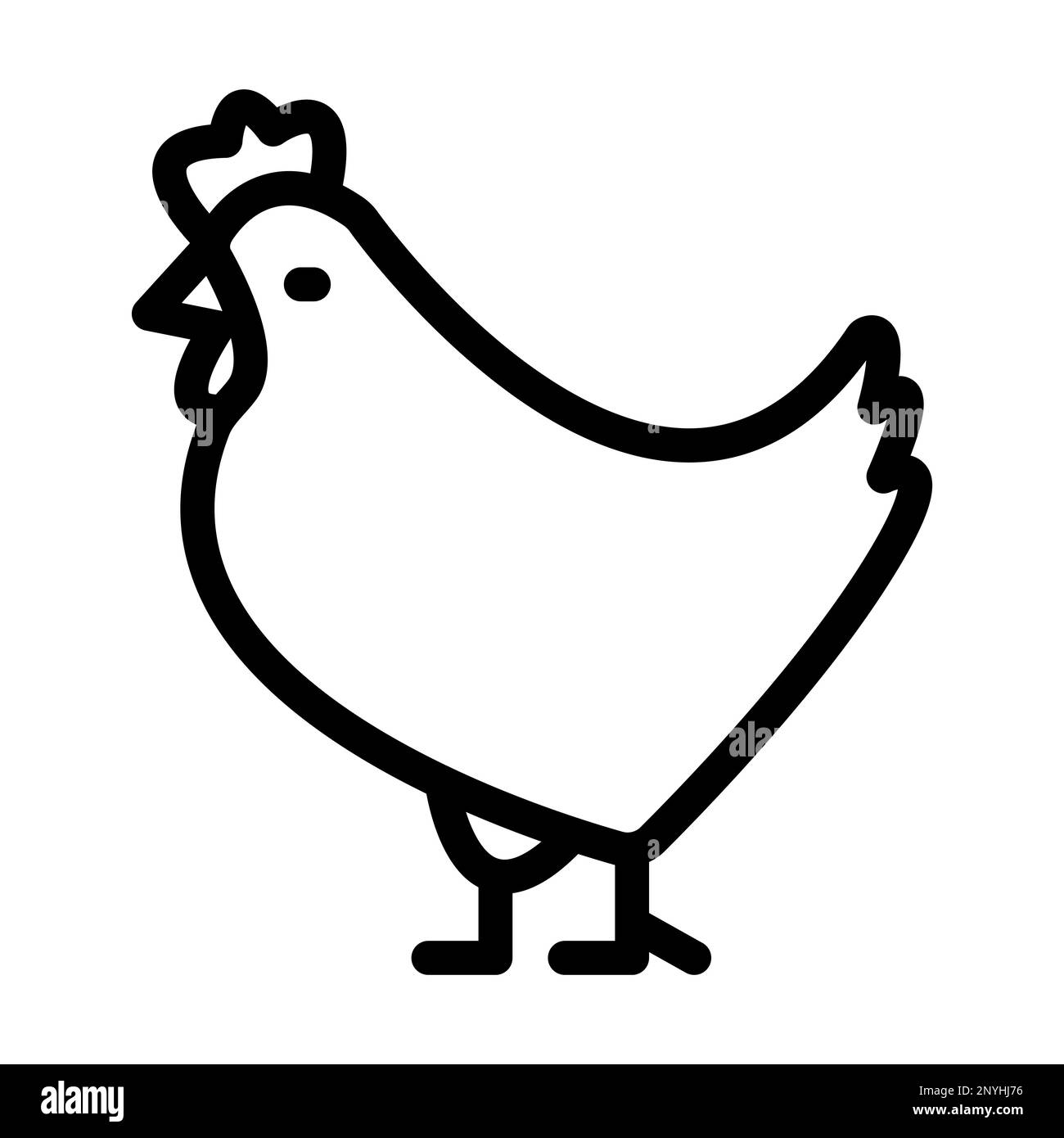 Chicken Thick Line Icon Stock Photo - Alamy