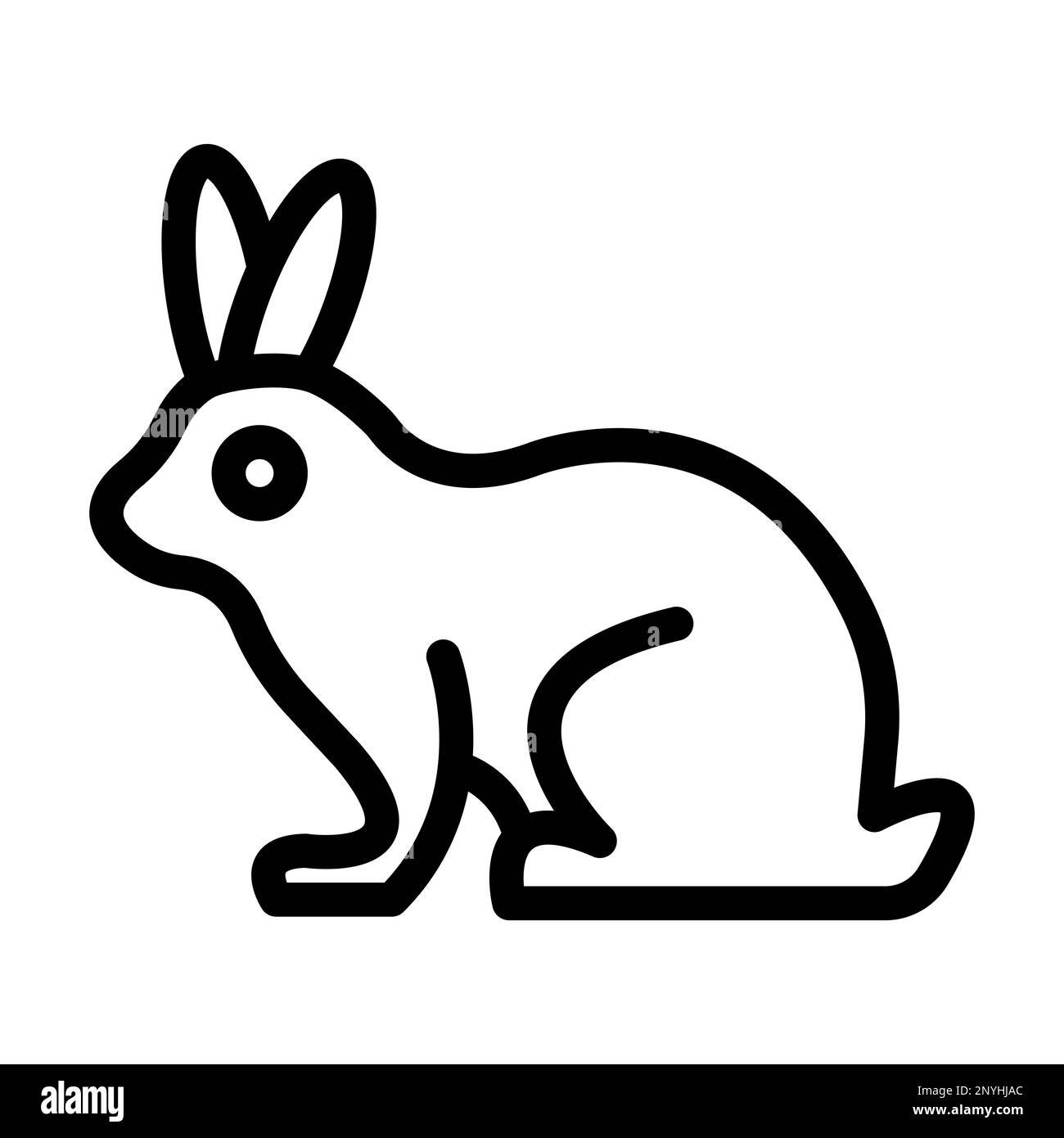 Rabbit Thick Line Icon Stock Photo - Alamy