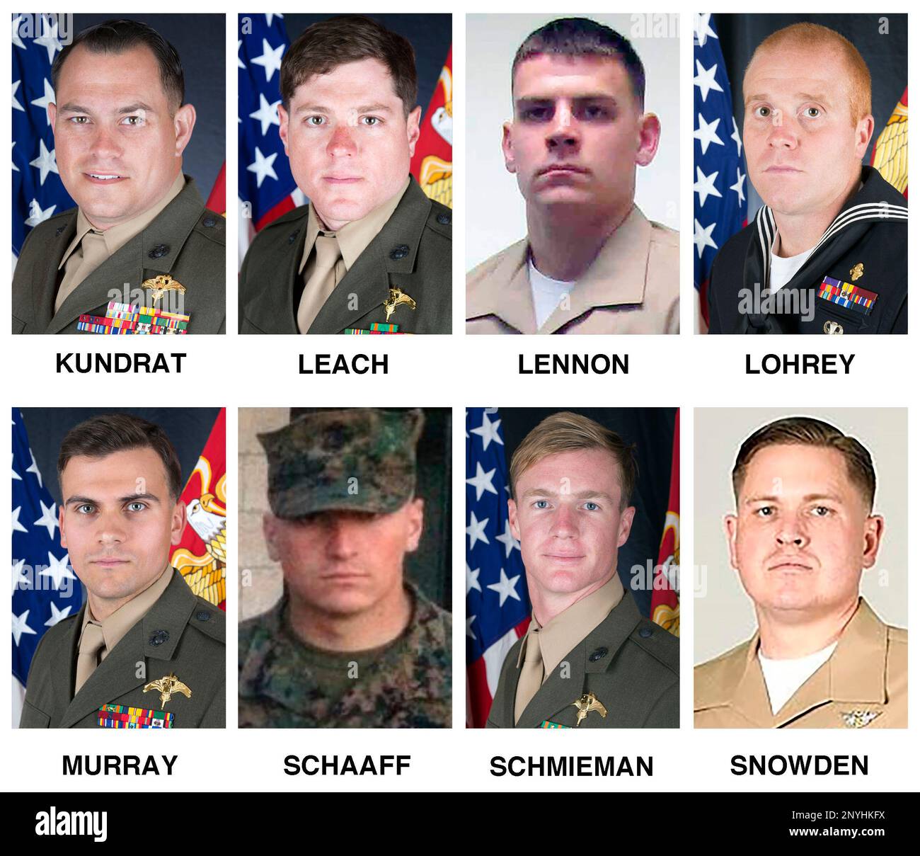 This combination of undated photos released by the U.S. Marine Corps on ...