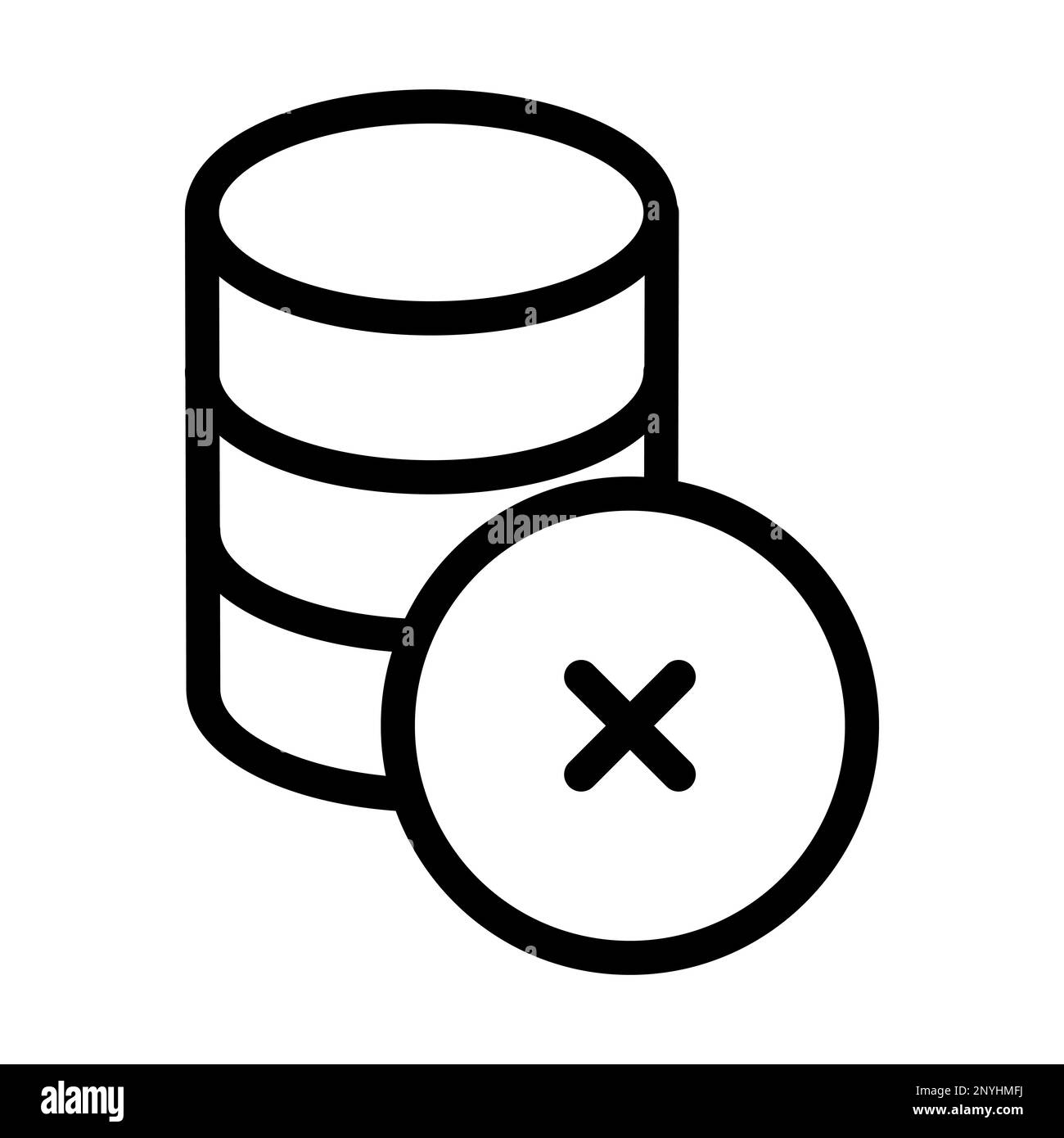 Delete Data Thick Line Icon Stock Photo - Alamy