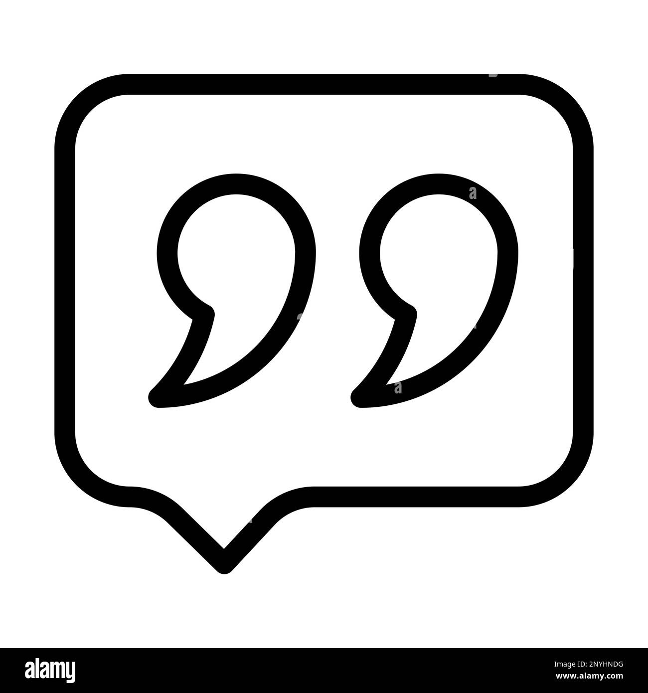 Quotation Thick Line Icon Stock Photo - Alamy