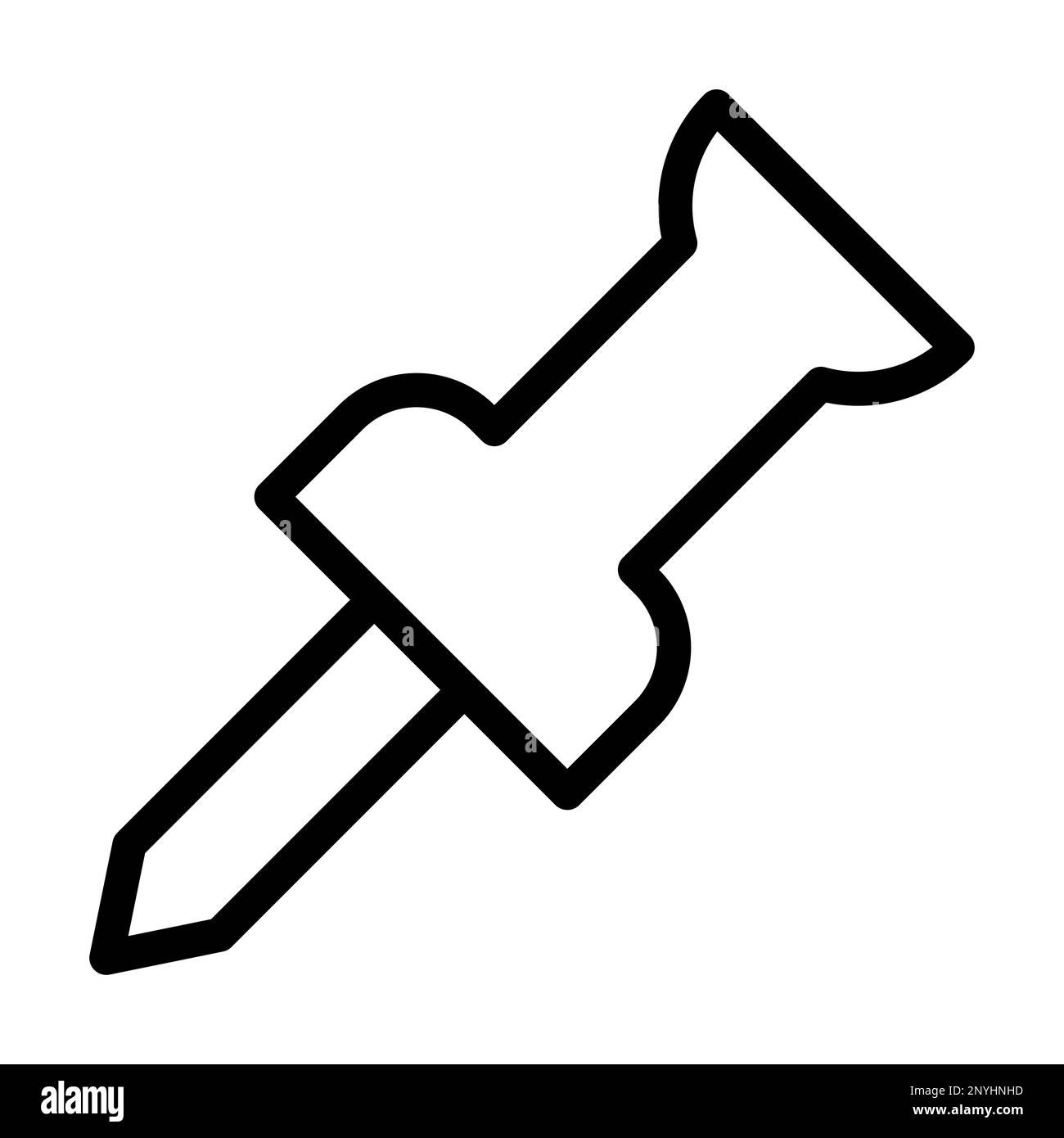 Pinned Thick Line Icon Stock Photo - Alamy