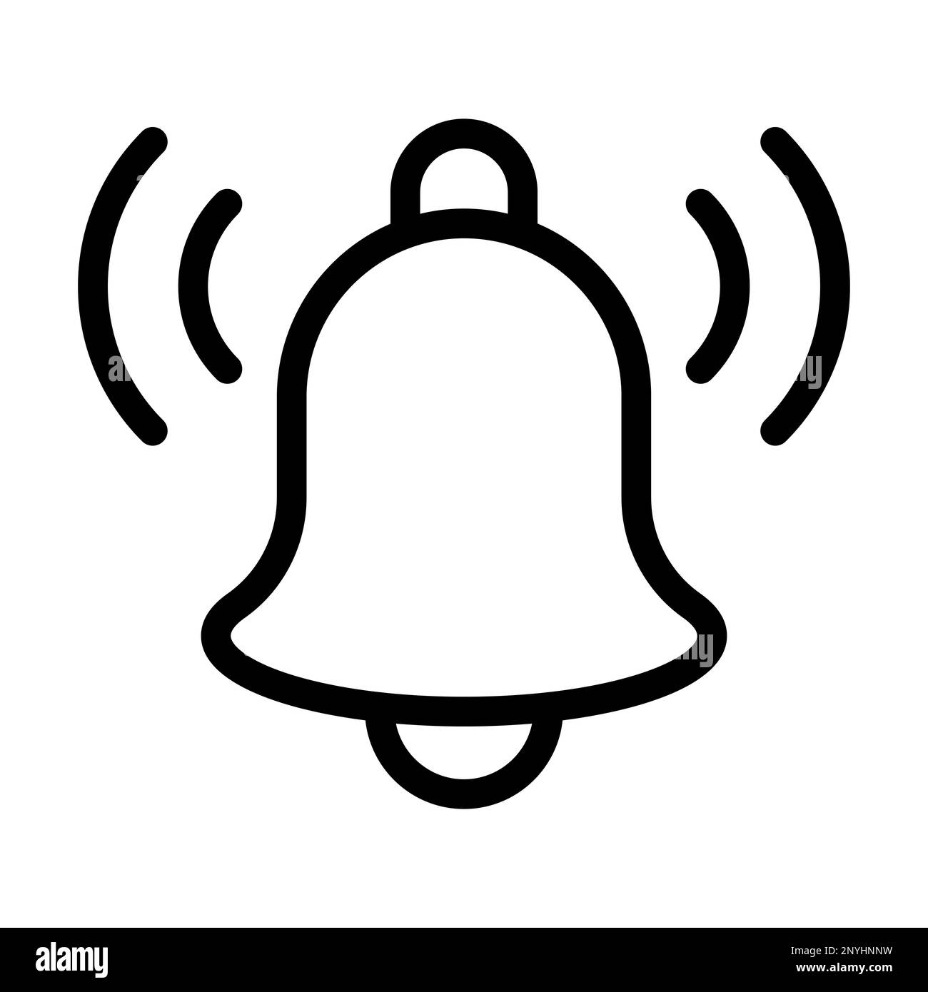 Ringing notification icon outline Black and White Stock Photos & Images ...