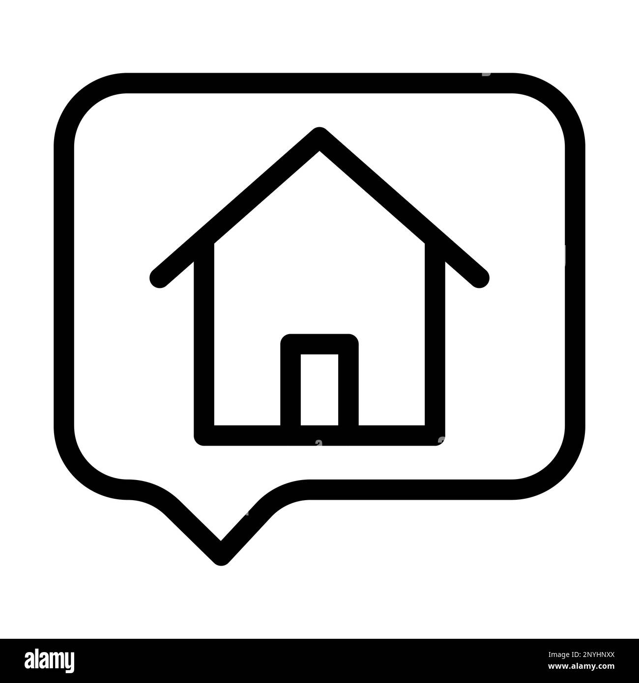 Home Message Thick Line Icon Stock Photo - Alamy