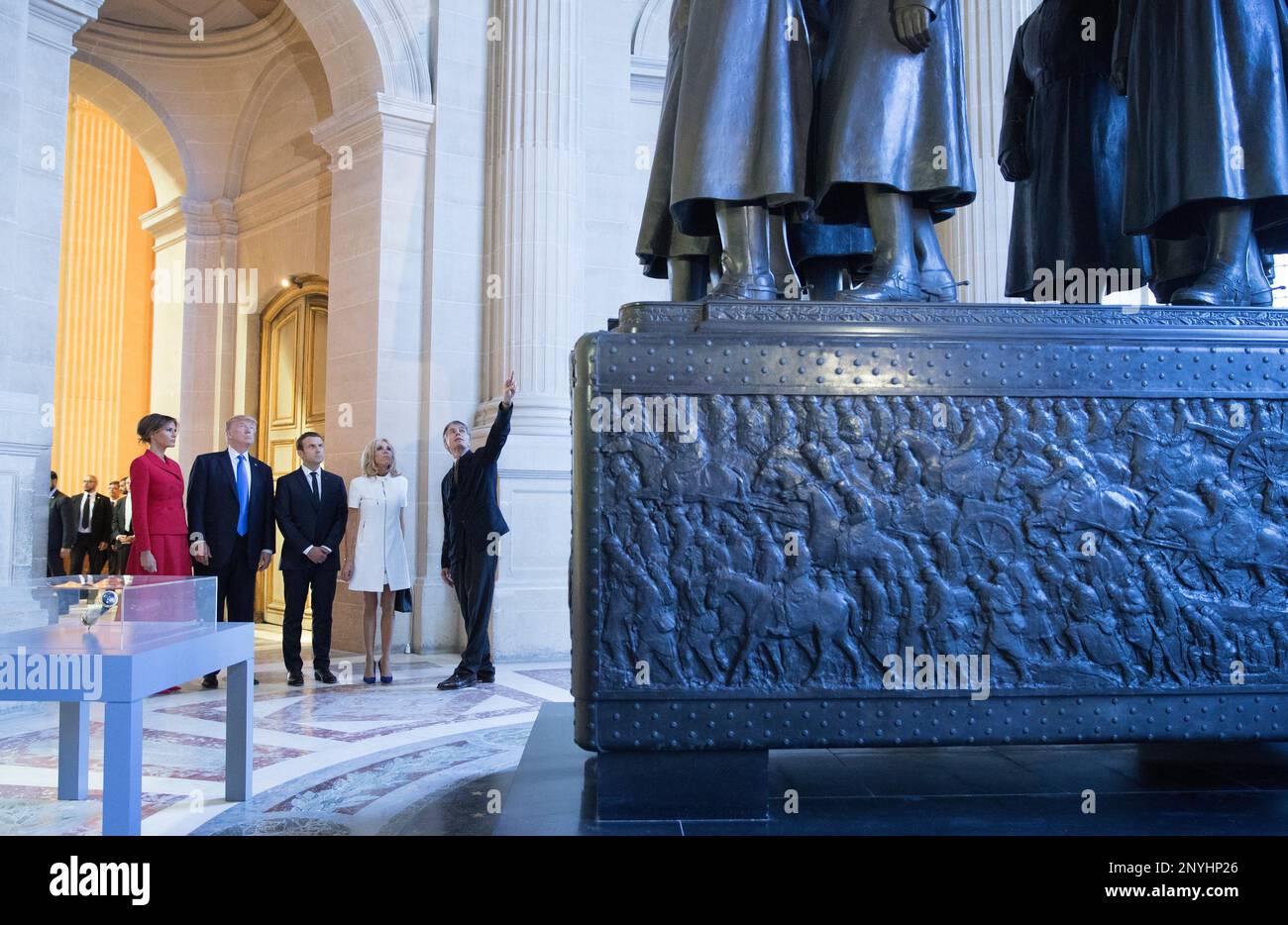 President Donald Trump, first lady Melania Trump, French President ...