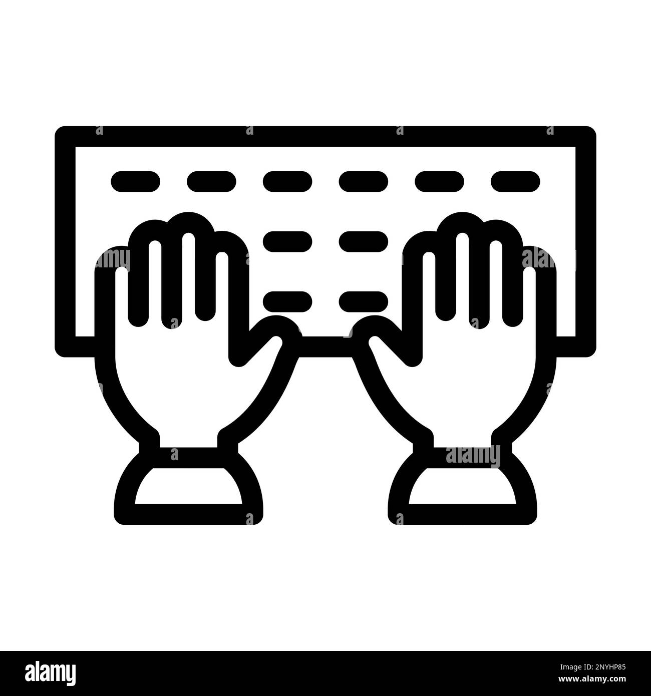 Typing Thick Line Icon Stock Photo - Alamy