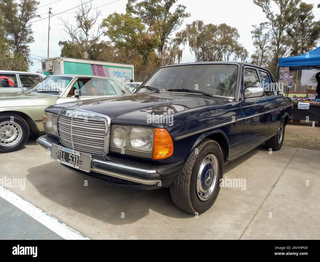 Lanus, Argentina - Sept 24, 2022: Executive luxury Mercedes Benz W128 saloon sedan four door ...