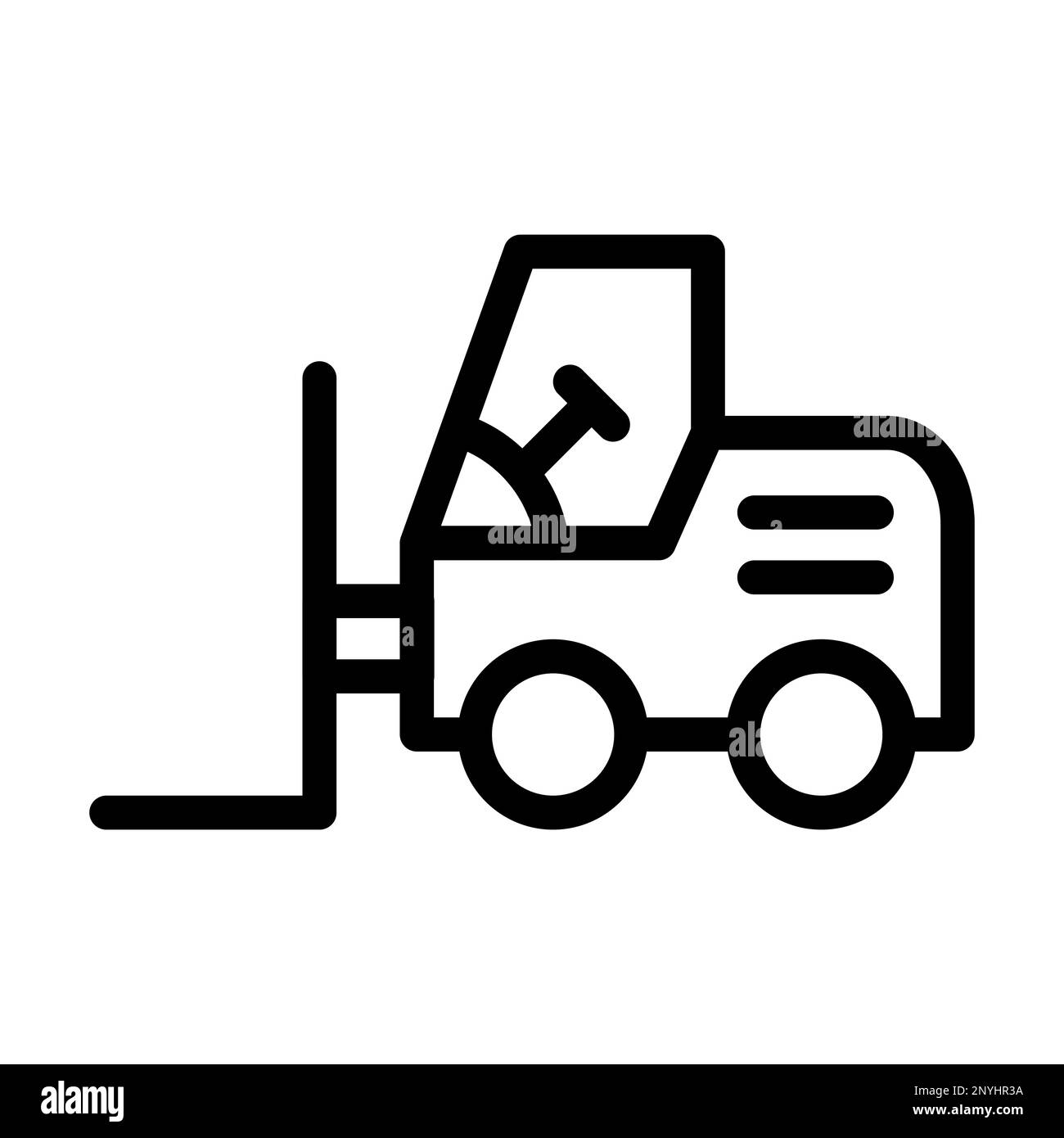 Forklift logistics line icon Cut Out Stock Images & Pictures - Alamy