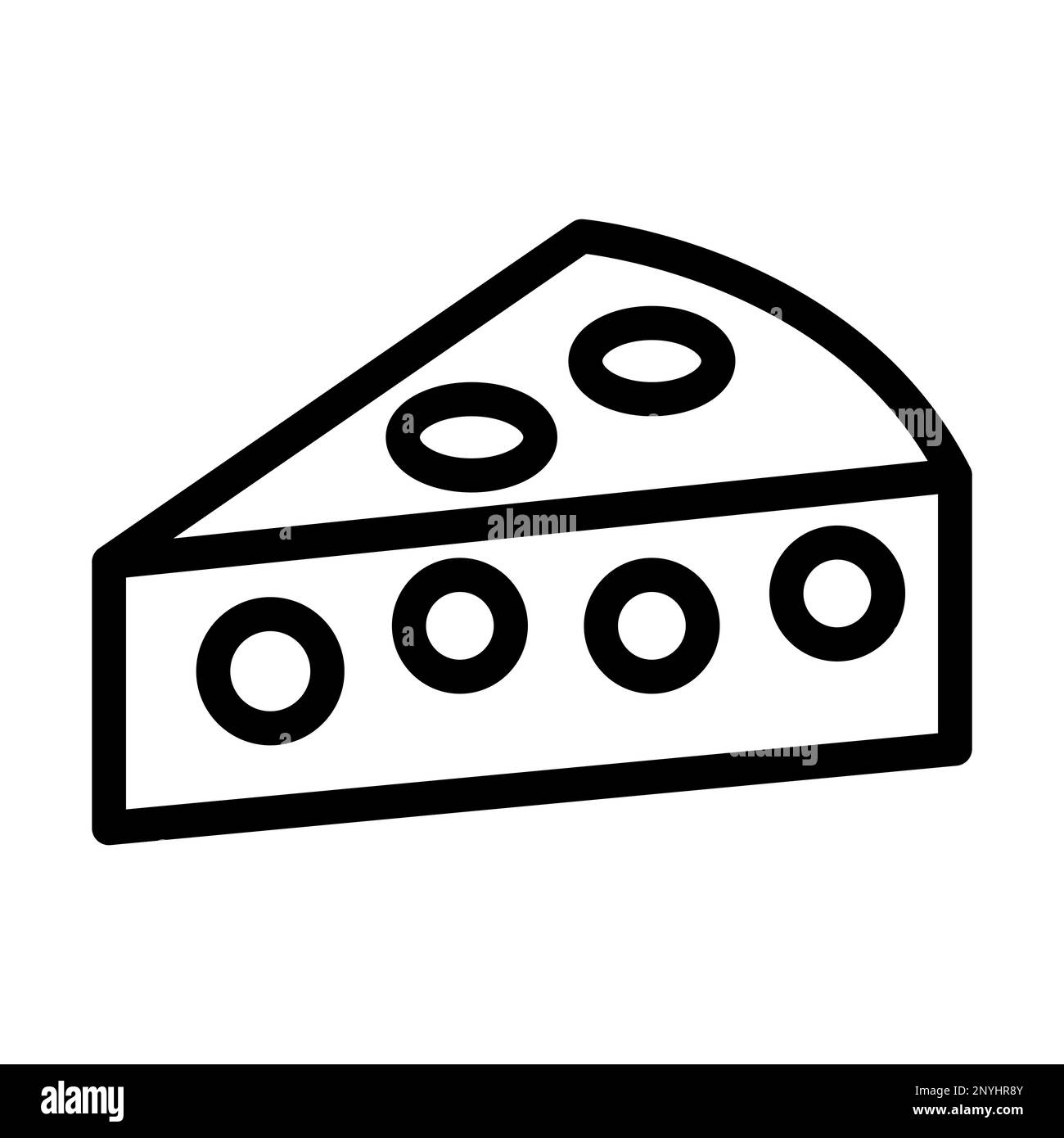 Cheese Thick Line Icon Stock Photo - Alamy