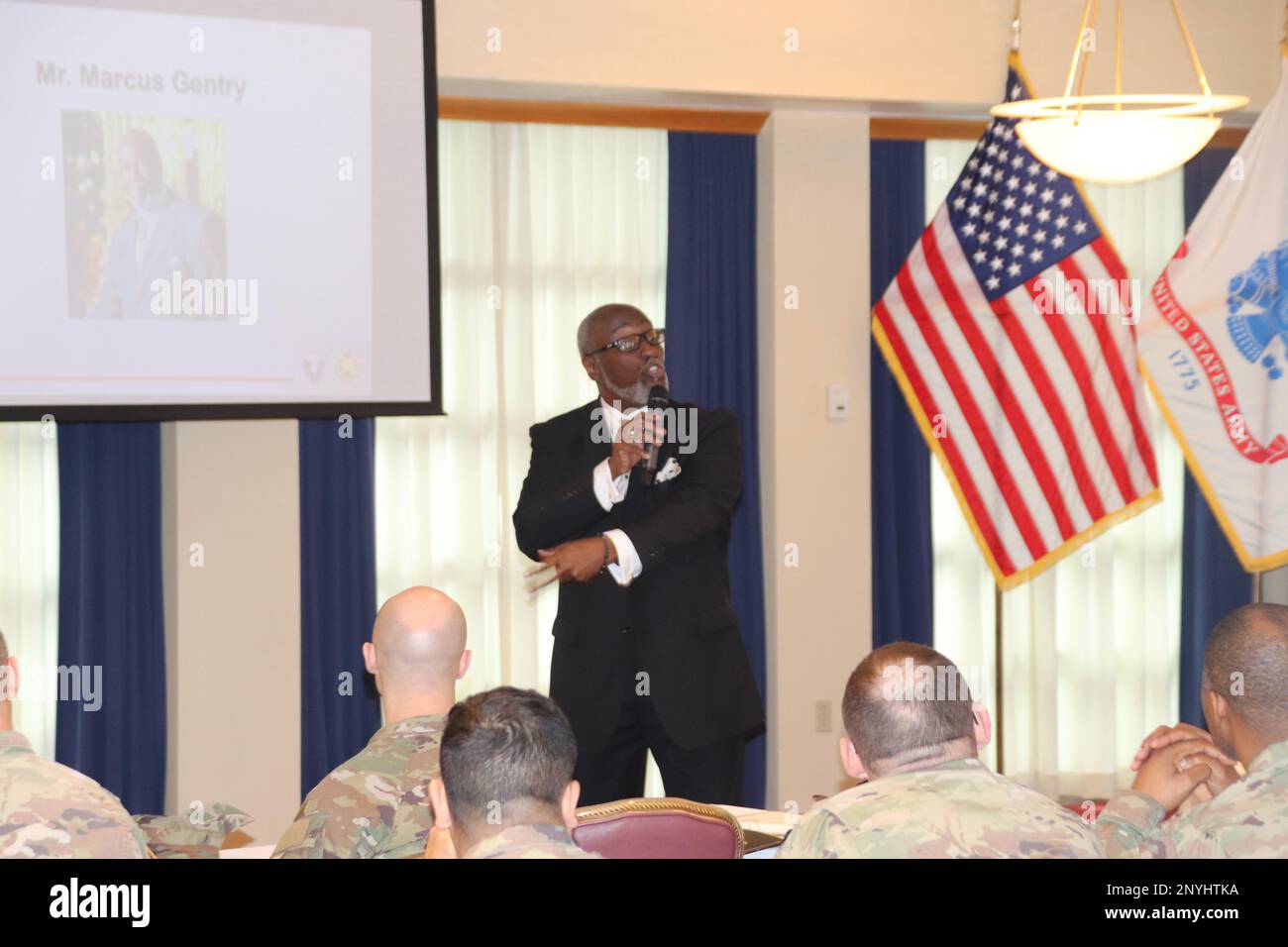Guest speaker Marcus Gentry gives his presentation about Martin Luther ...