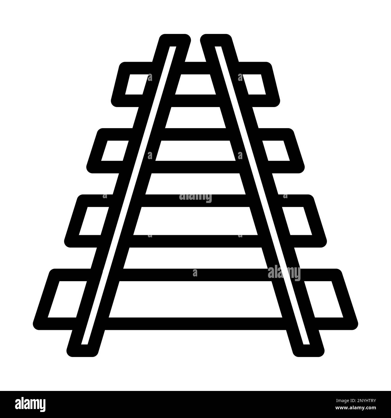 Train Tracks Thick Line Icon Stock Photo - Alamy