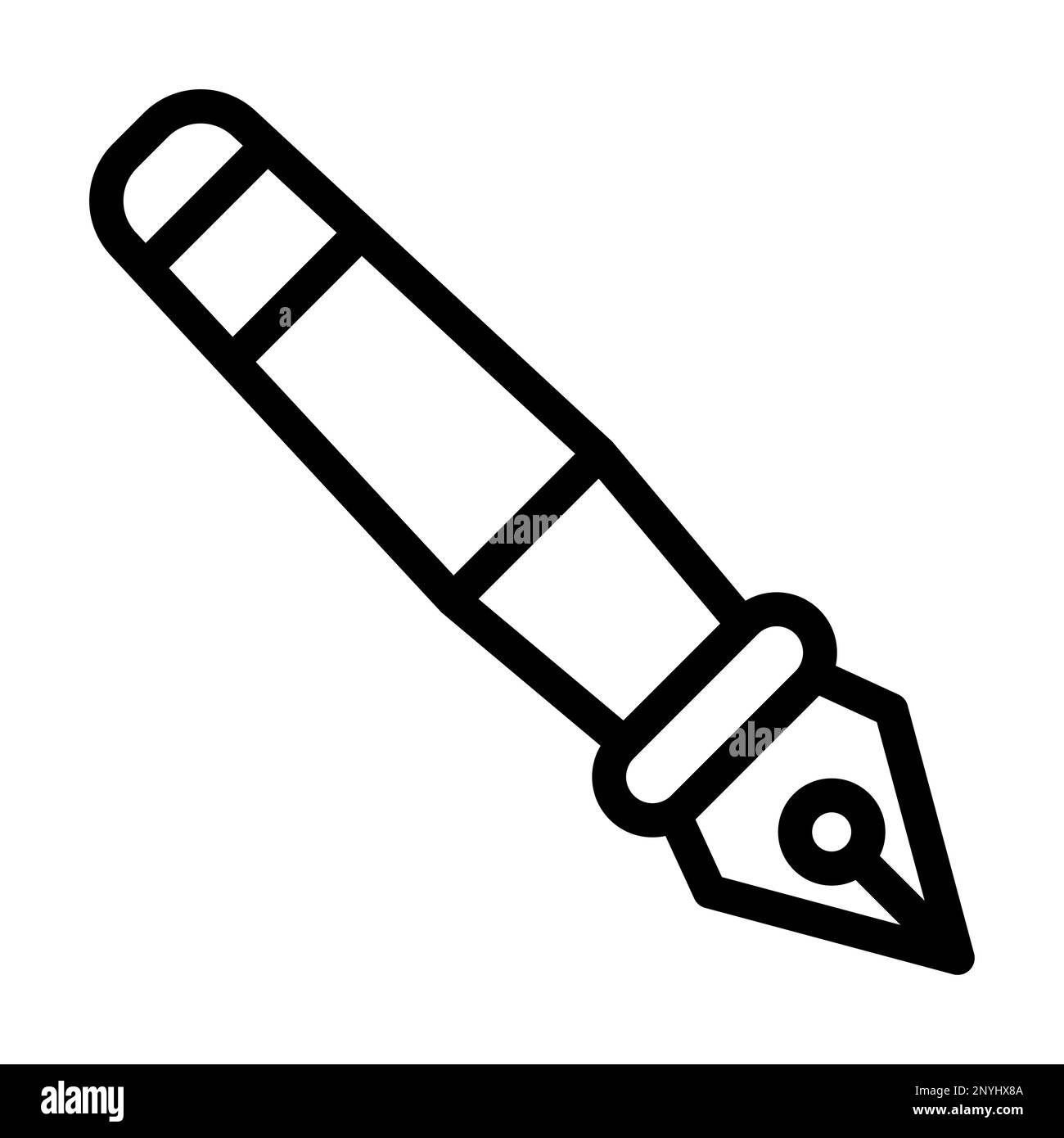 Fountain Pen Thick Line Icon Stock Photo - Alamy