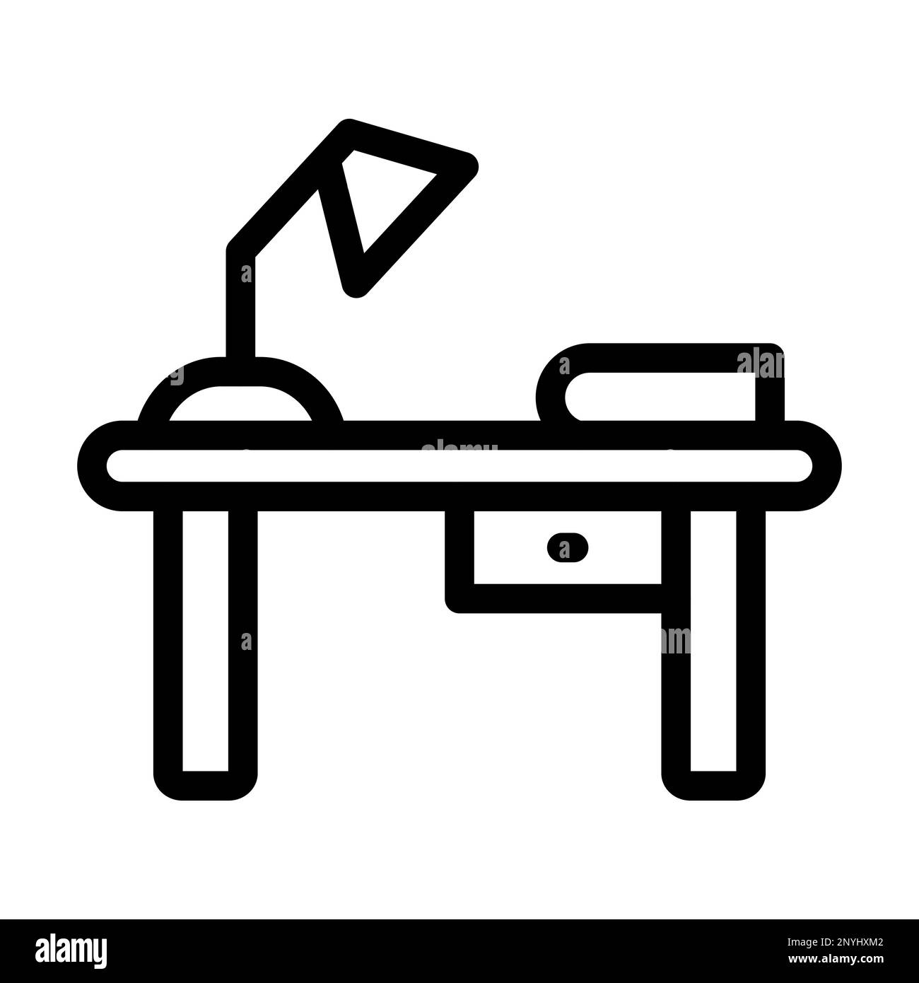 Desk Thick Line Icon Stock Photo - Alamy