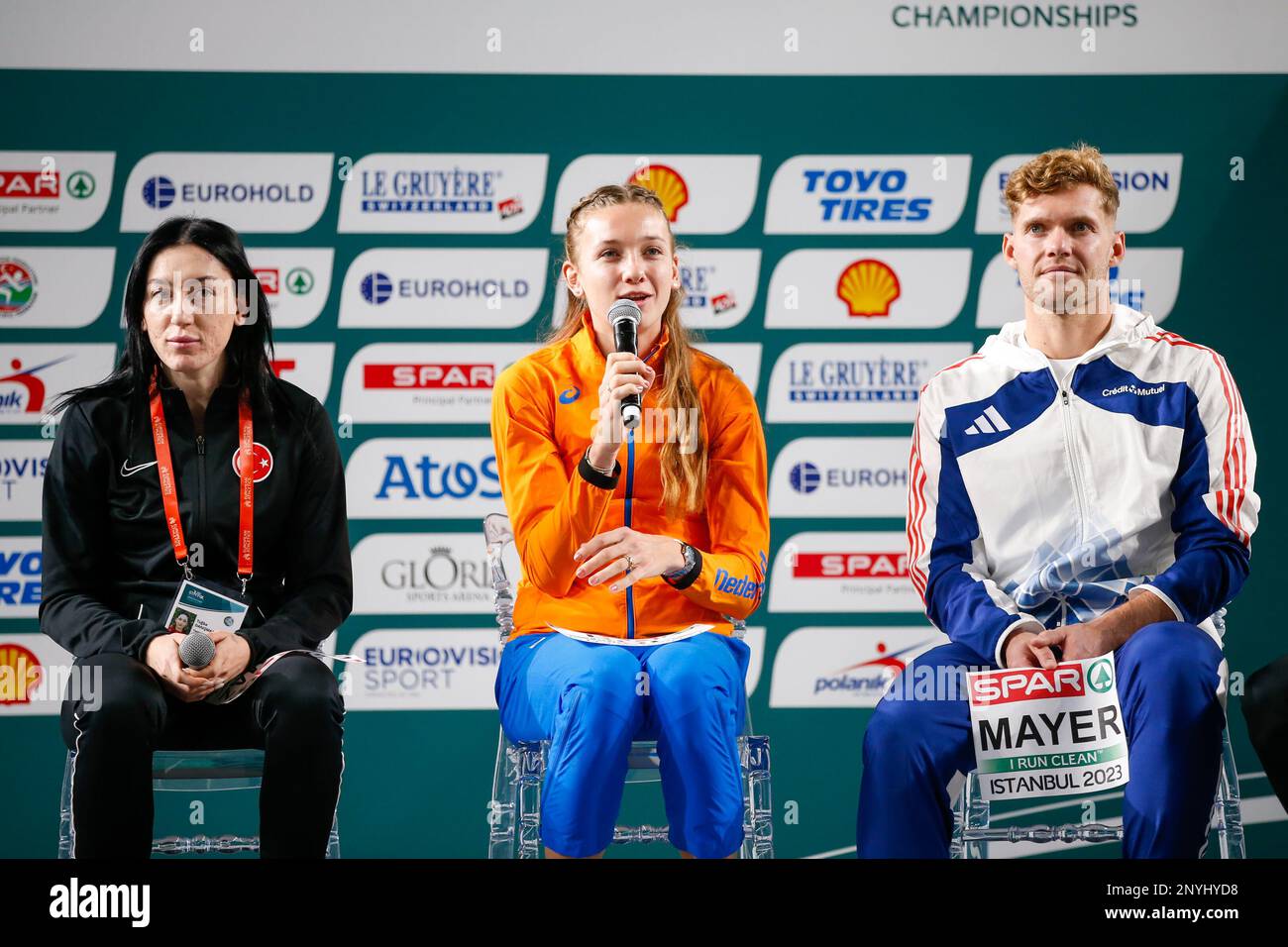 ISTANBUL, TURKEY - MARCH 2: Tugba Danismaz of Turkey, Femke Bol of the ...