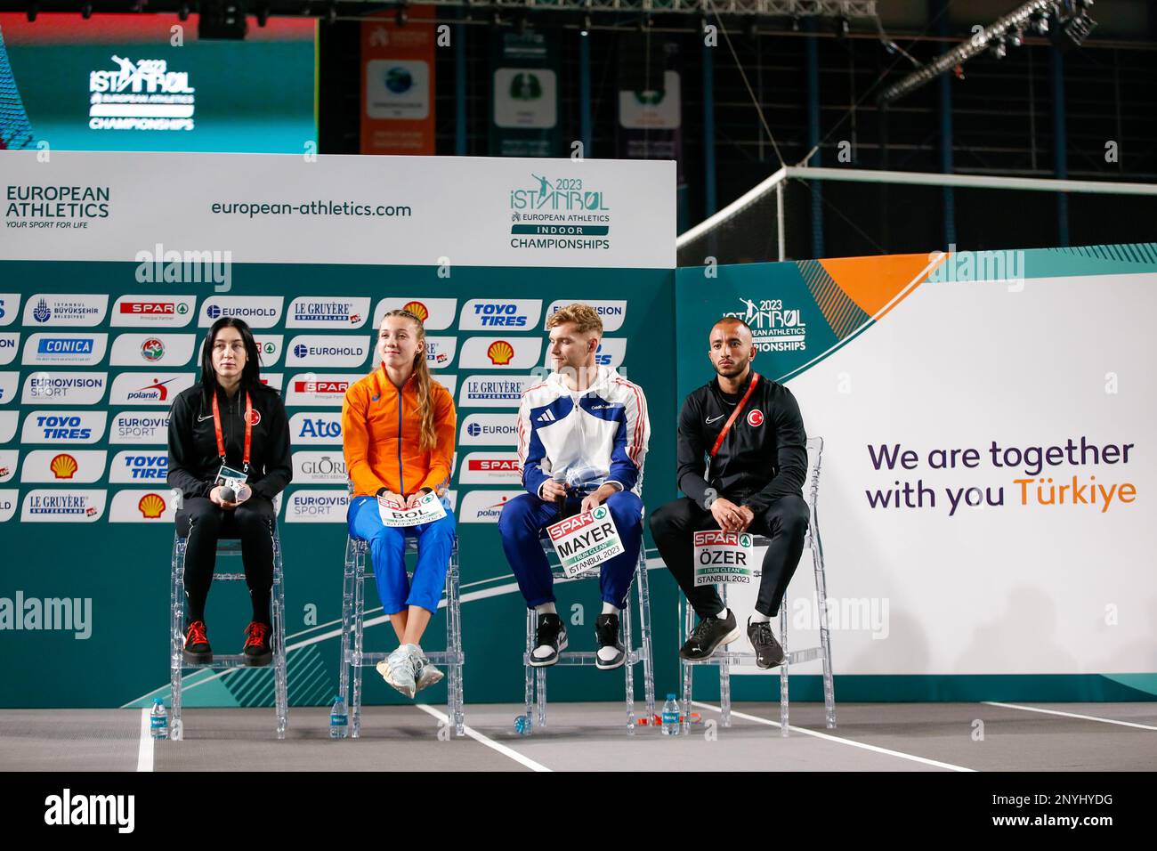 ISTANBUL, TURKEY - MARCH 2: Tugba Danismaz of Turkey, Femke Bol of the ...