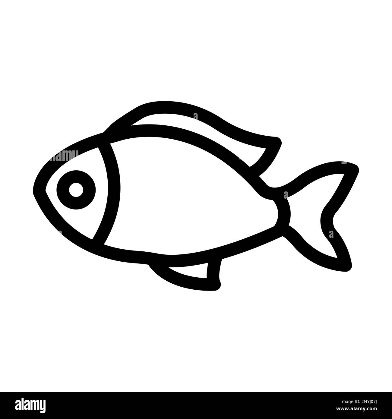 Fish Thick Line Icon Stock Photo - Alamy
