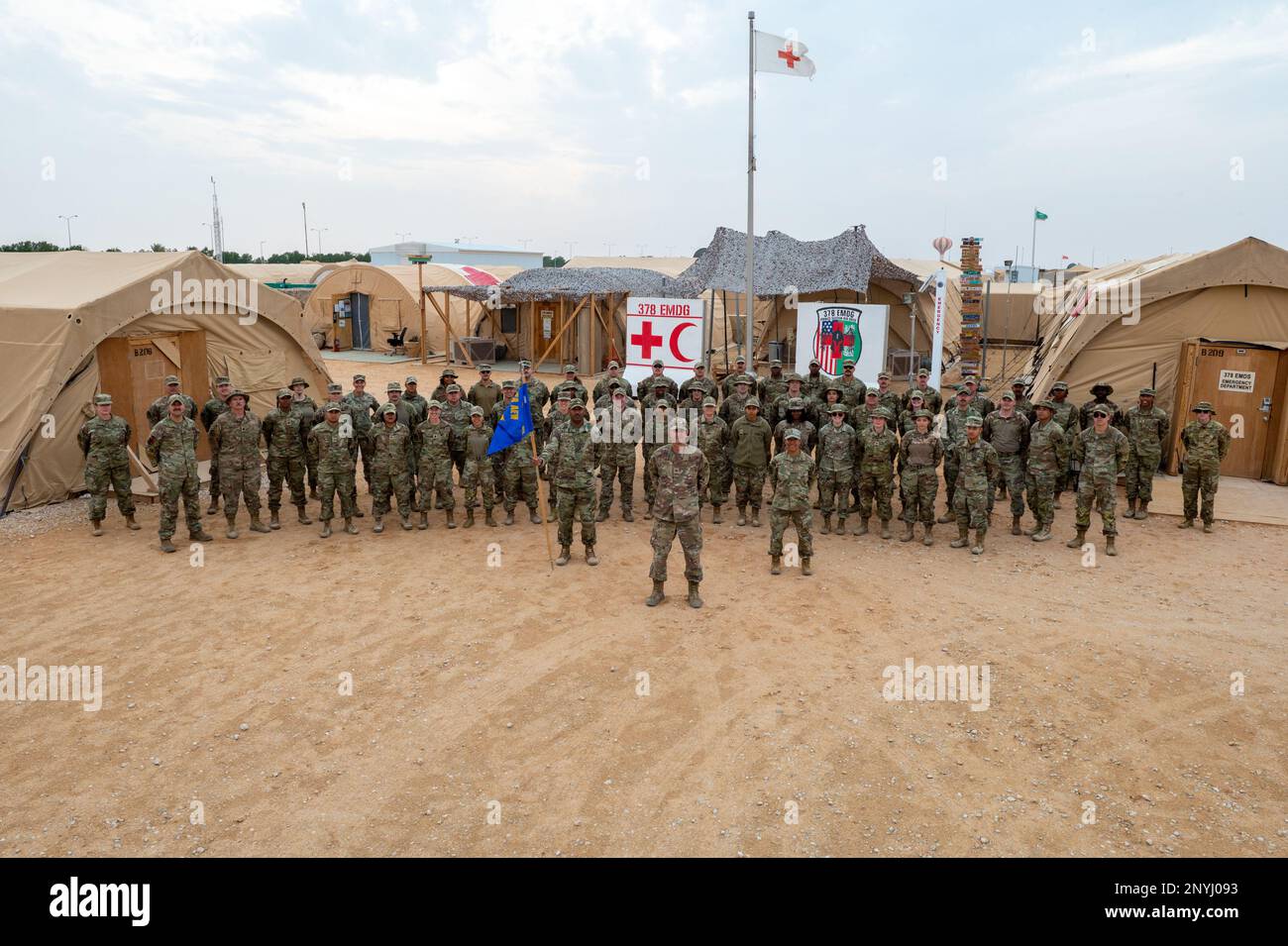 U.S. Air Force Airmen and Soldiers assigned to the 378th Expeditionary ...