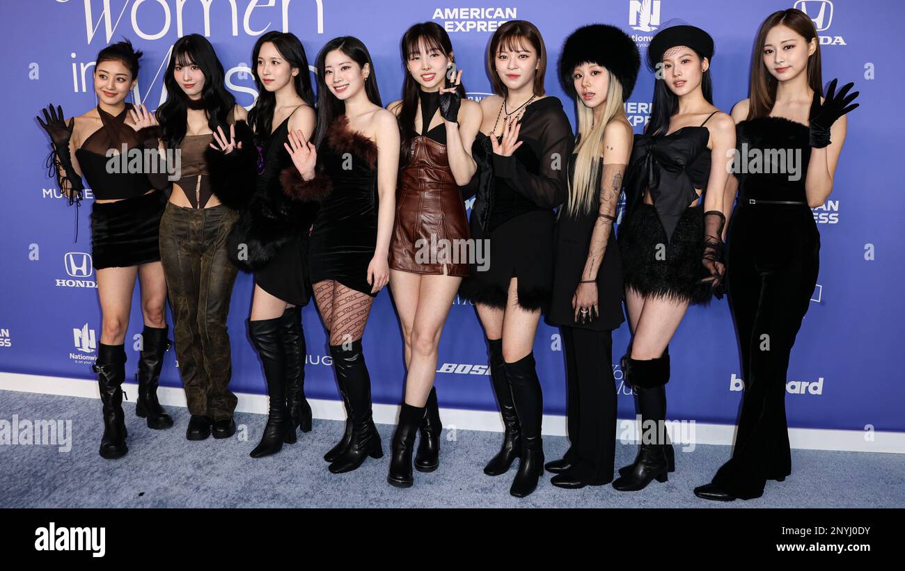 INGLEWOOD, LOS ANGELES, CALIFORNIA, USA - MARCH 01: Jihyo, Momo, Mina ...