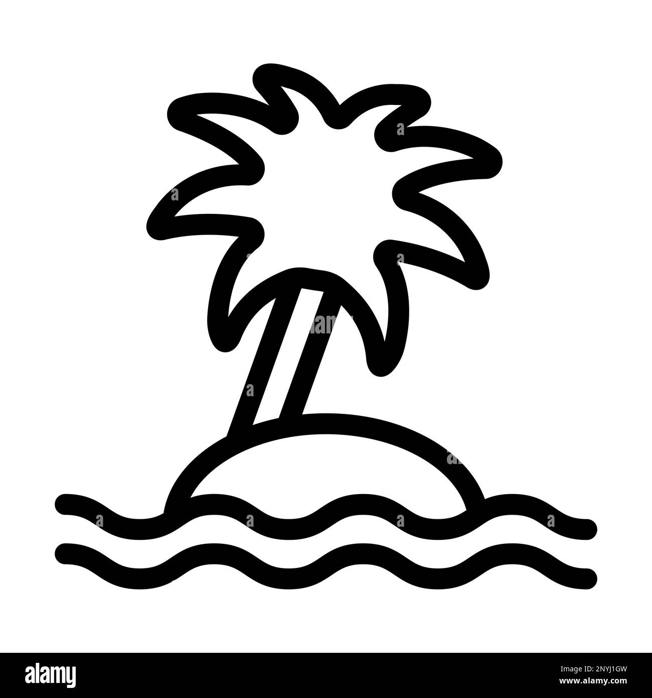Island line vector icons Black and White Stock Photos & Images - Alamy