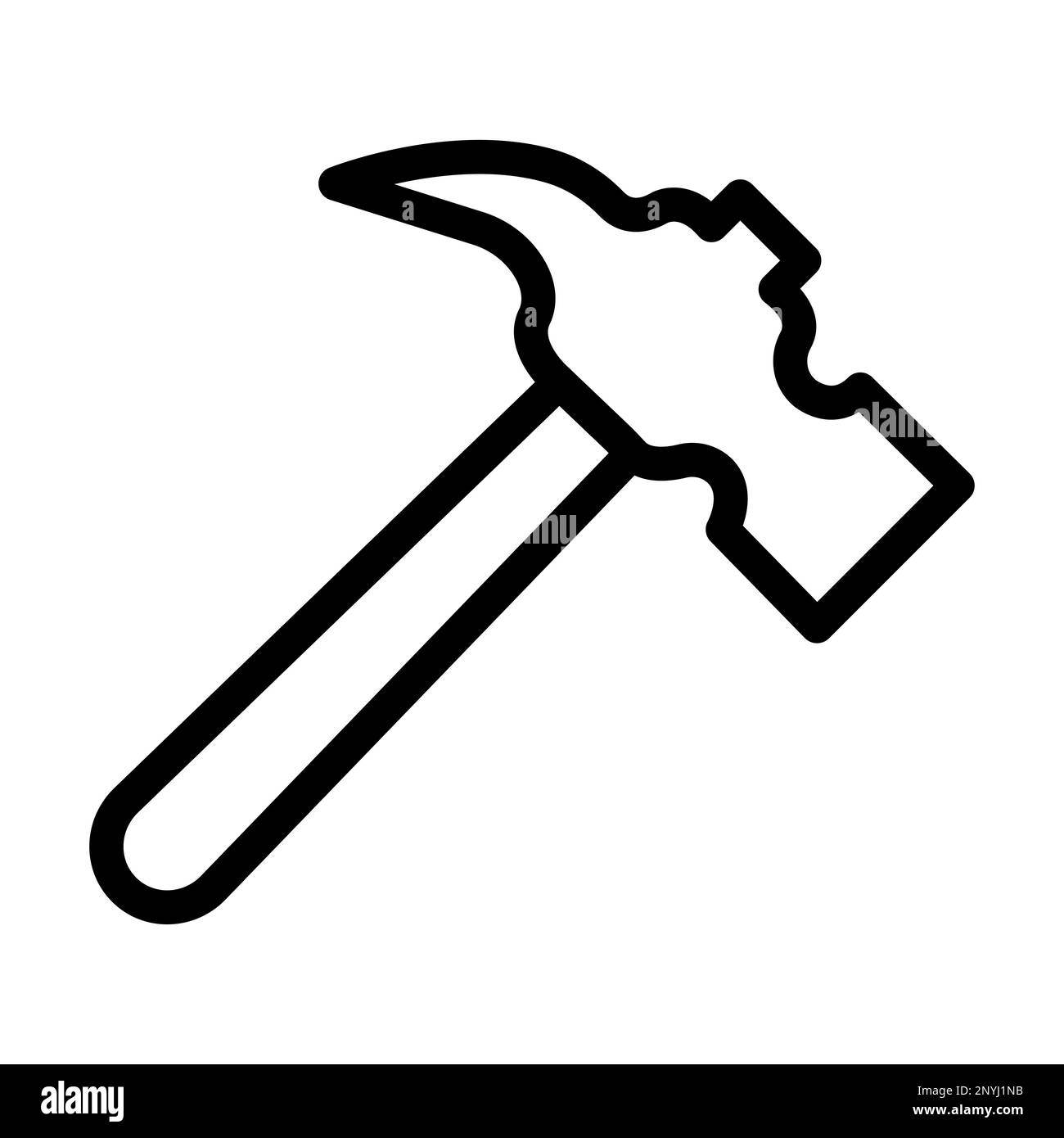 Hammer Thick Line Icon Stock Photo - Alamy