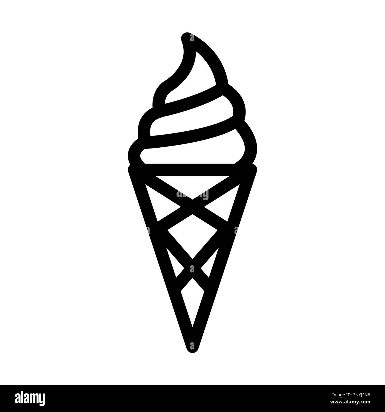 Ice Cream Thick Line Icon Stock Photo - Alamy