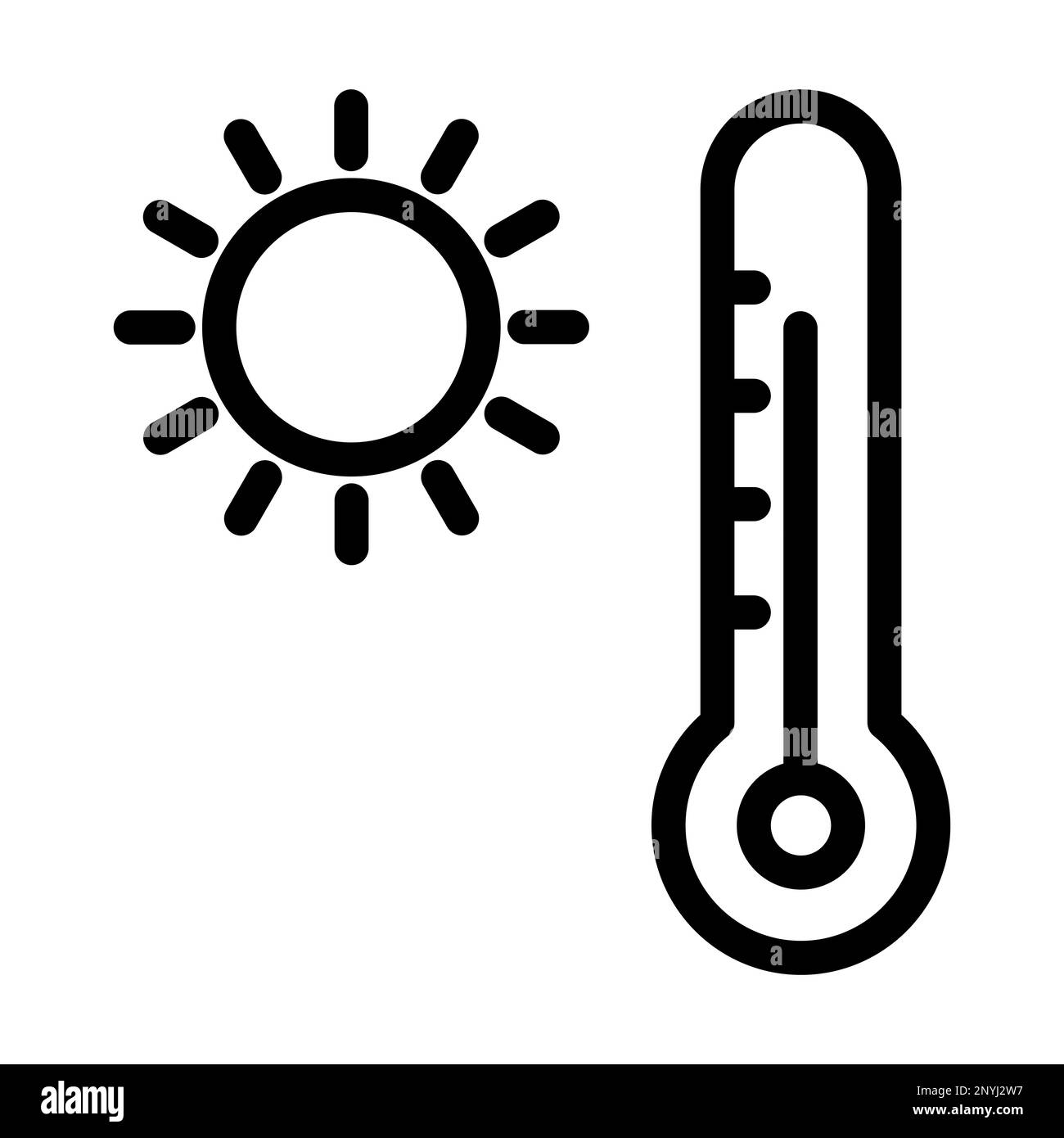 Hot Thick Line Icon Stock Photo - Alamy