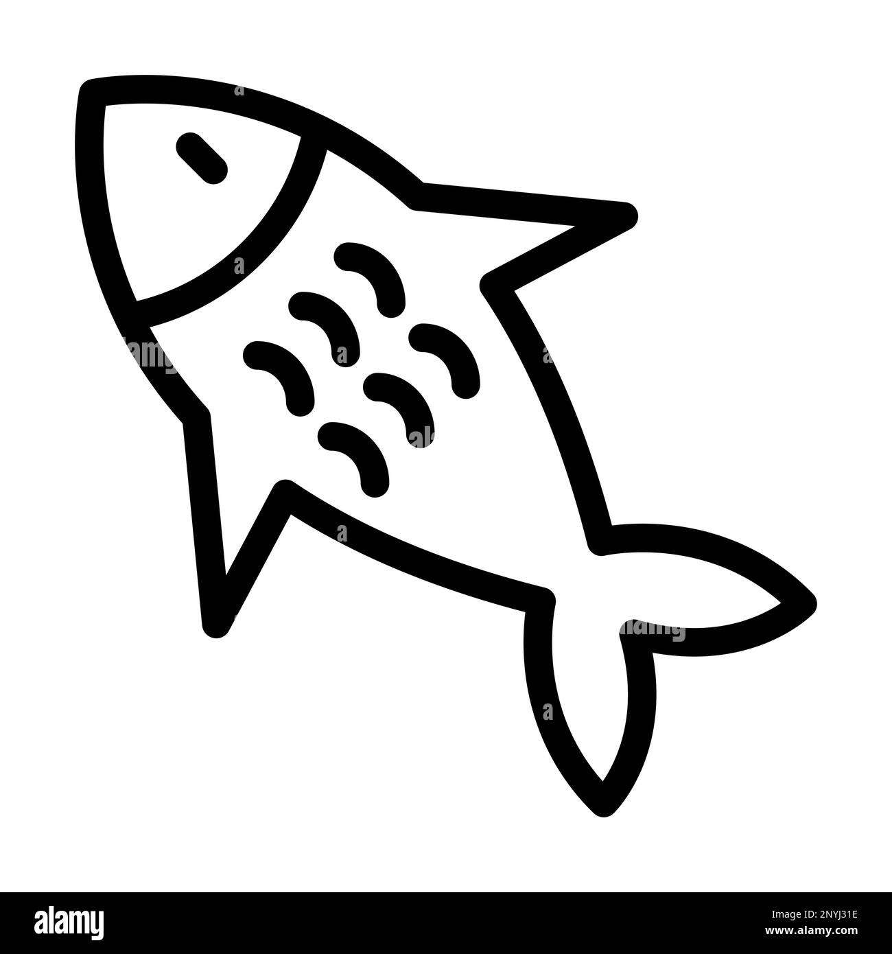 Fish Thick Line Icon Stock Photo - Alamy