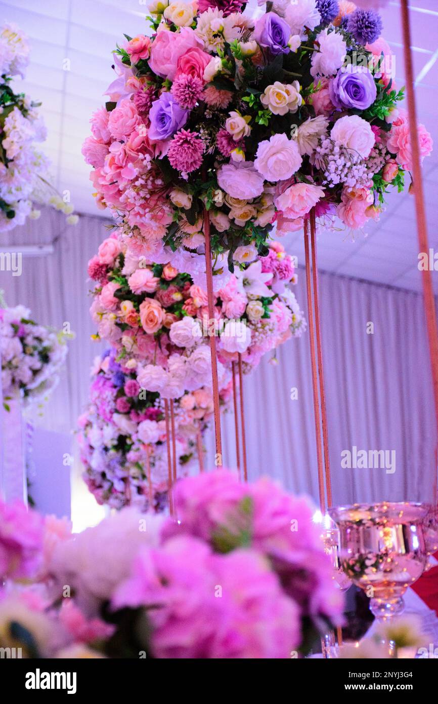 Colorful wedding setup decoration Stock Photo - Alamy