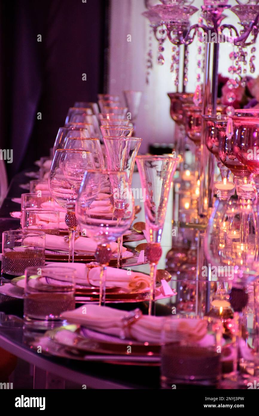 Colorful wedding setup decoration Stock Photo - Alamy