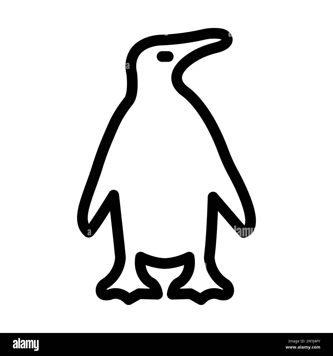 Penguin Thick Line Icon Stock Photo - Alamy