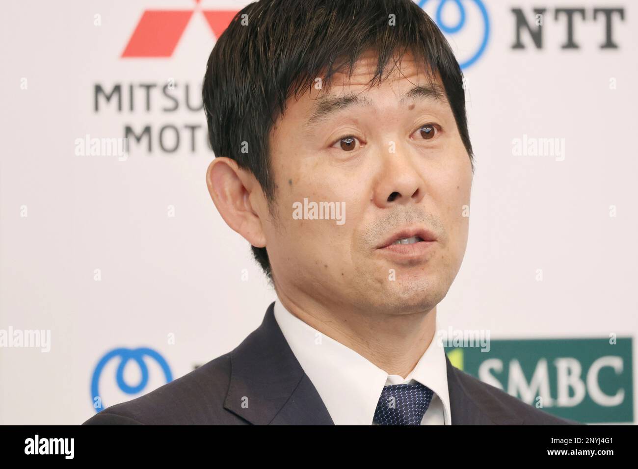 Japan's football national team Samurai Blue's manager Hajime Moriyasu ...