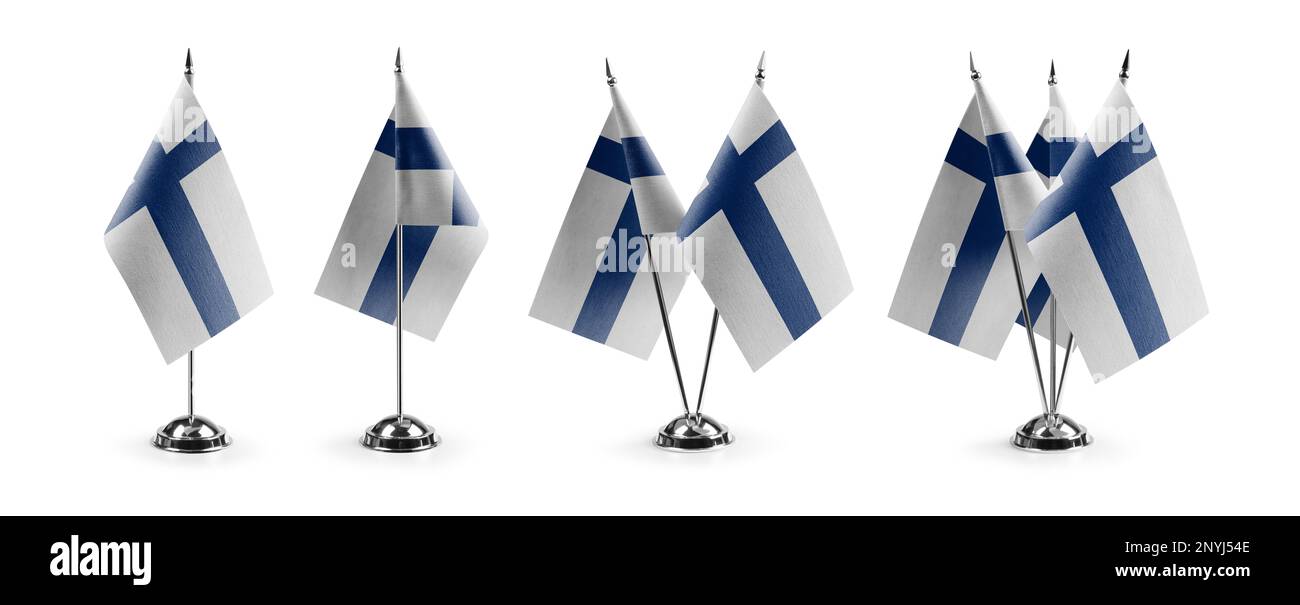 Small national flags of the Finland on a white background Stock Photo ...