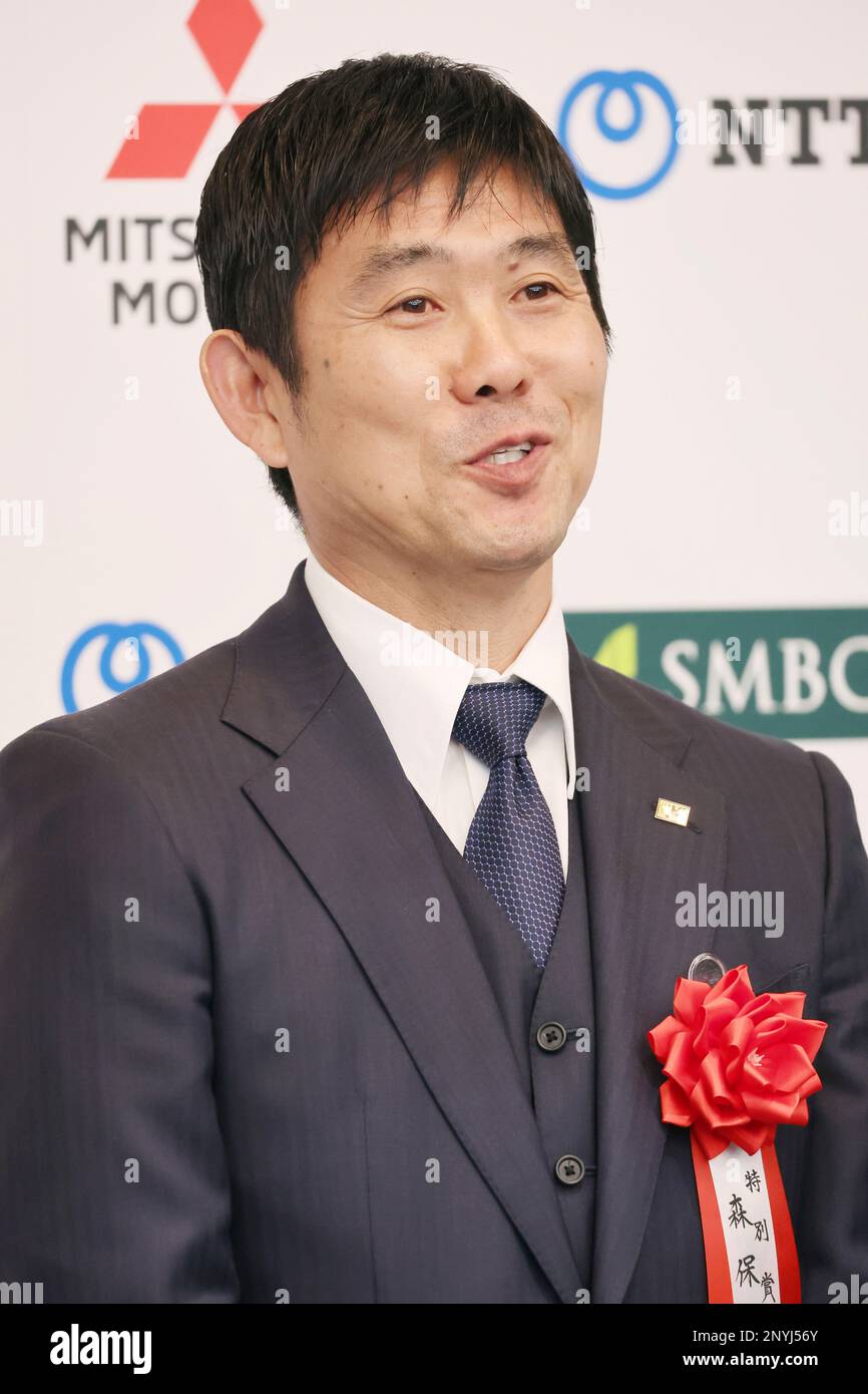 Japan's football national team Samurai Blue's manager Hajime Moriyasu ...