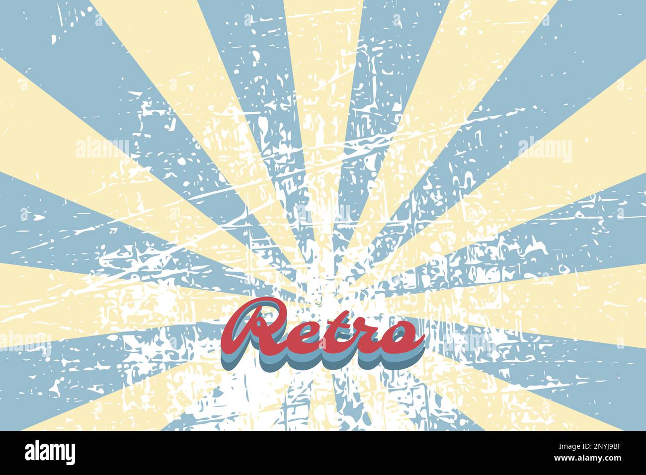 Retro horizontal poster background. Vintage shabby blue background ...