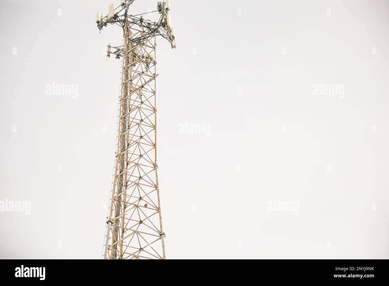 Cell phone tower in the sky showing 4g 5g telecommunication satellite showing wireless signal ...
